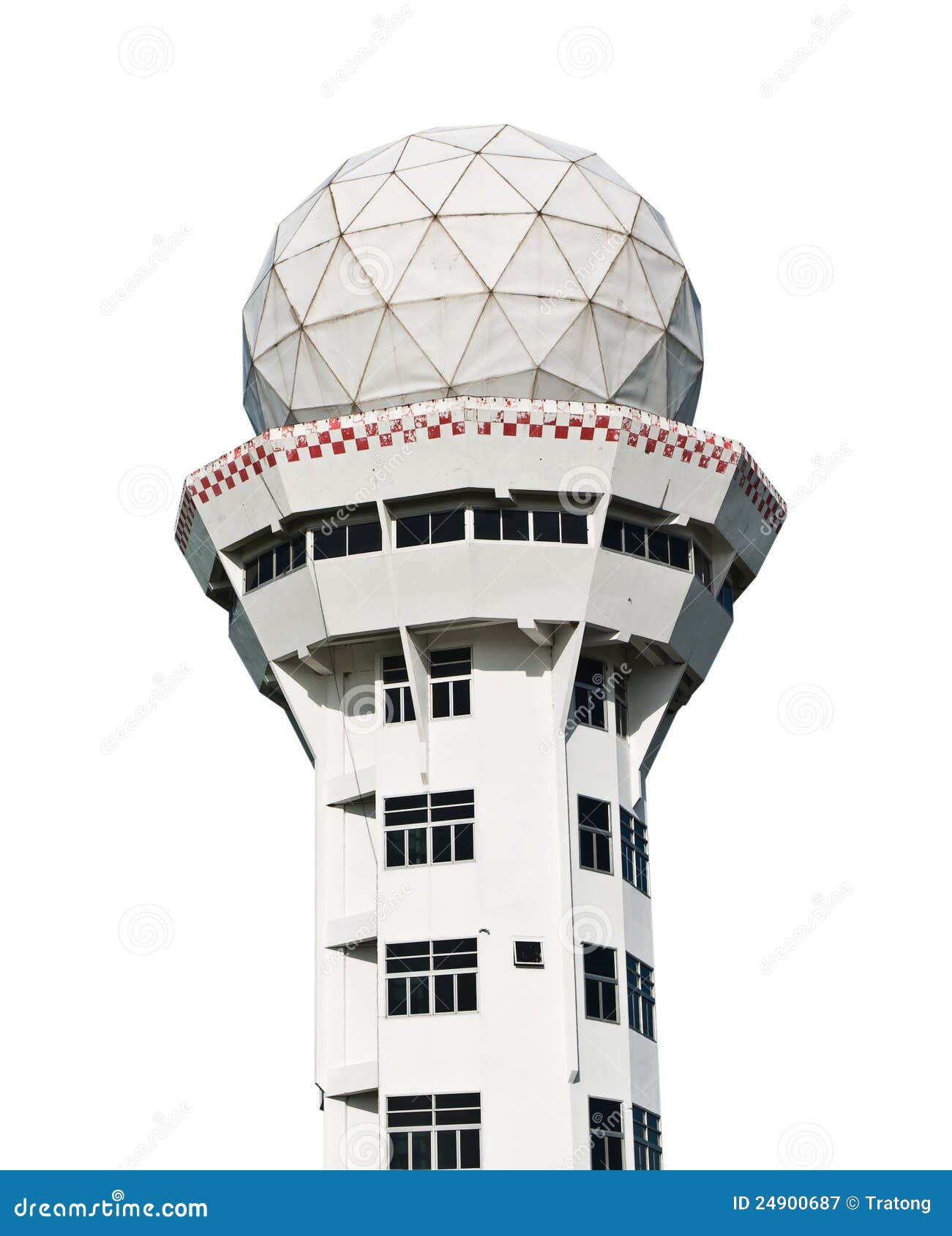 Airport Control Tower on White Stock Image - Image of business ...