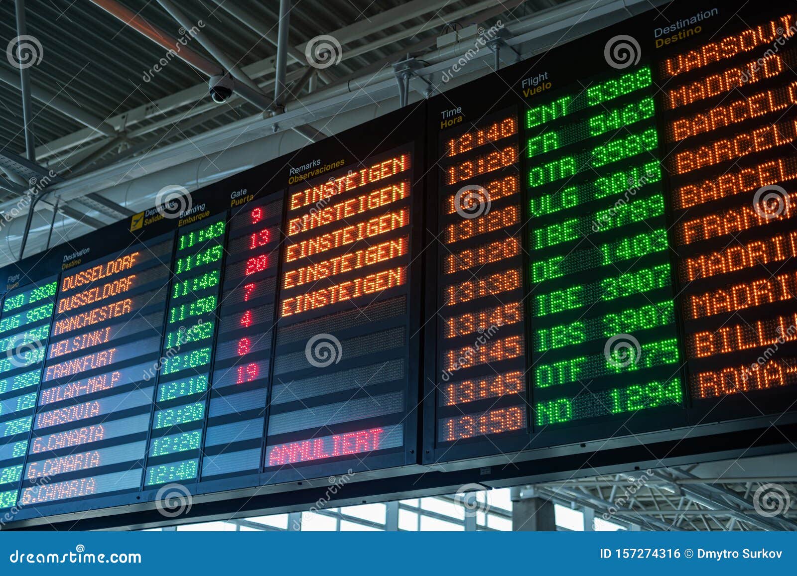 Airport departure board stock photo. Image of canary - 157274316