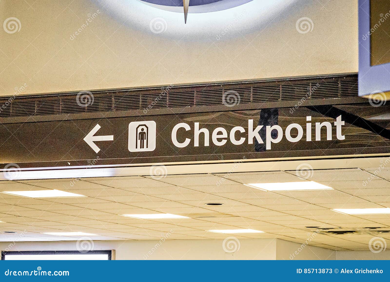 Airport Direction Checkpoint Sign Stock Image - Image of customs ...