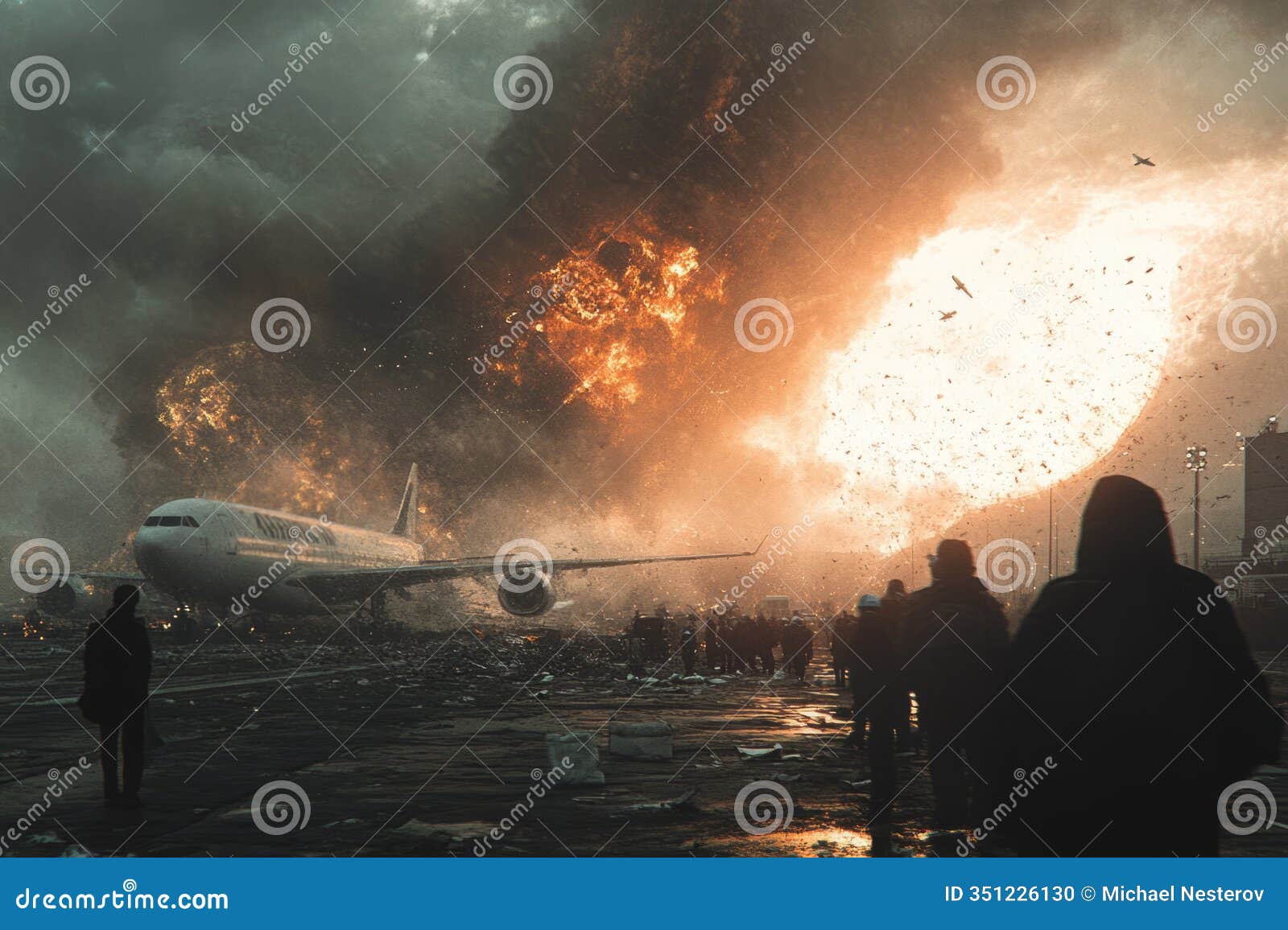 ?Airport Disaster with Airplane Crashing and Exploding Near Terminal ...