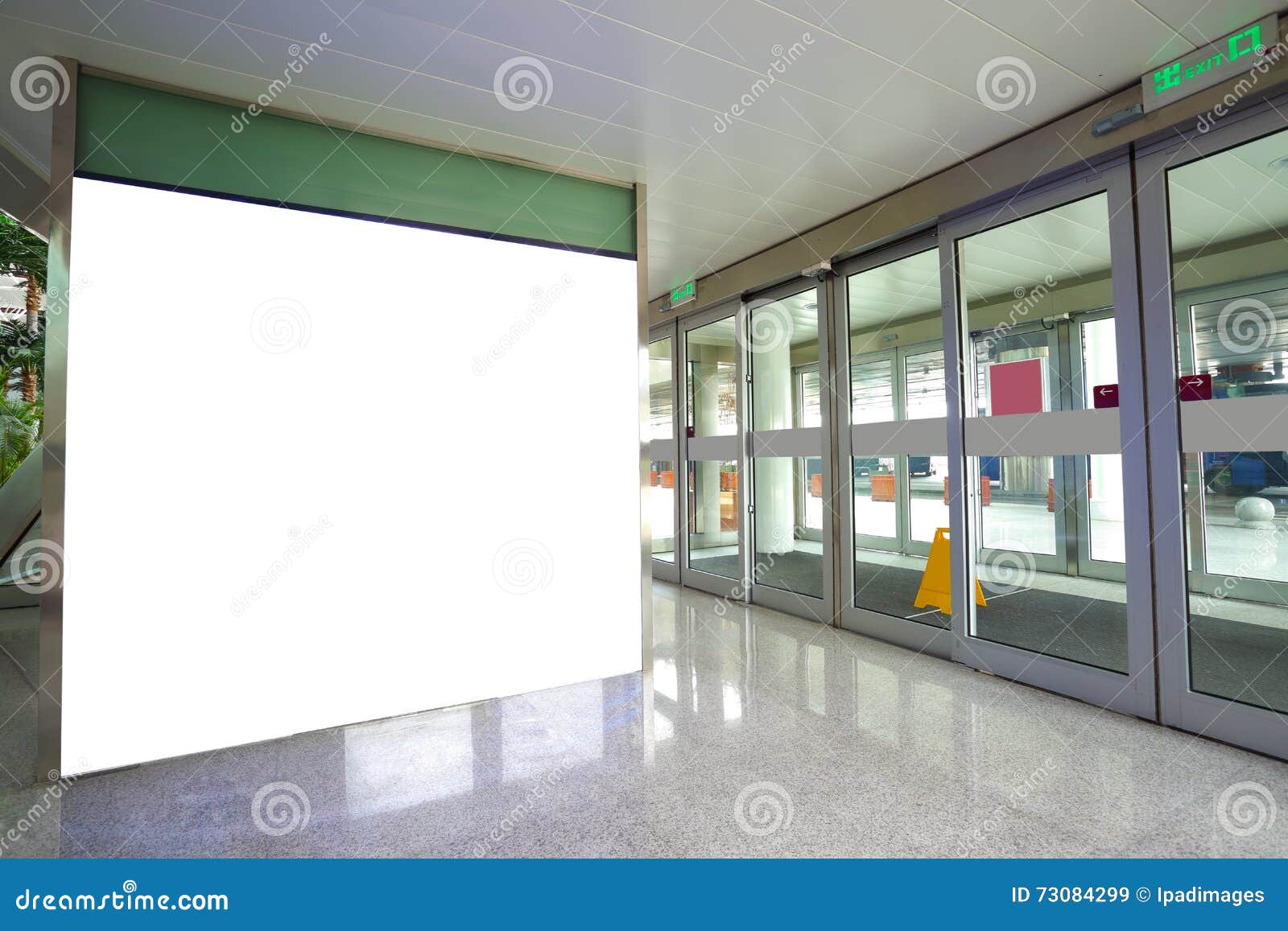 Airport Exit Door Glass Wall Corridor Wall Lightboxes Stock Image ...
