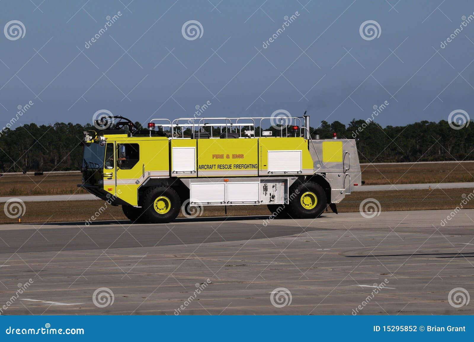 Airport Fire Engine stock photo. Image of airfield, safety - 15295852