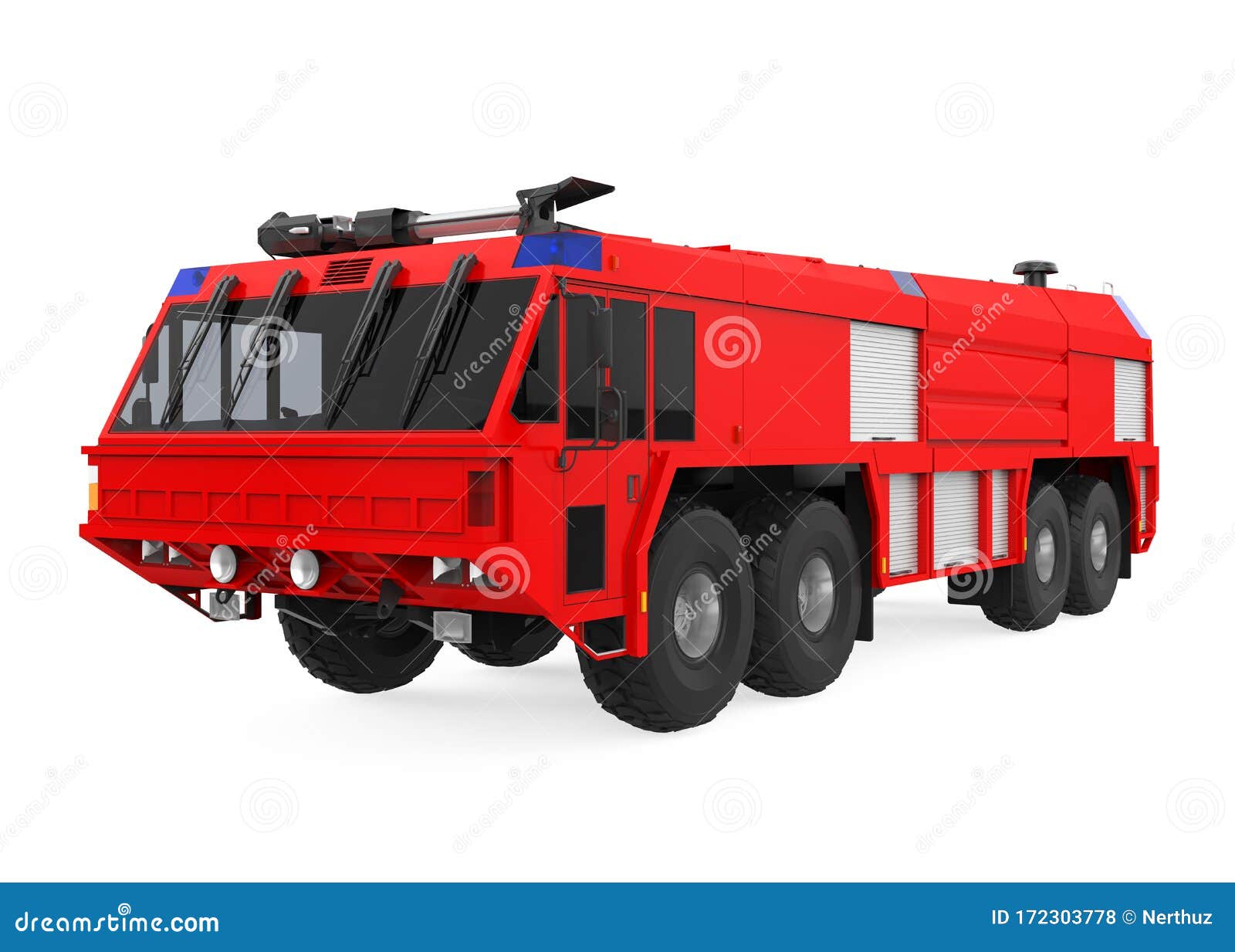 Airport Fire Rescue Car Isolated Stock Illustration - Illustration of ...