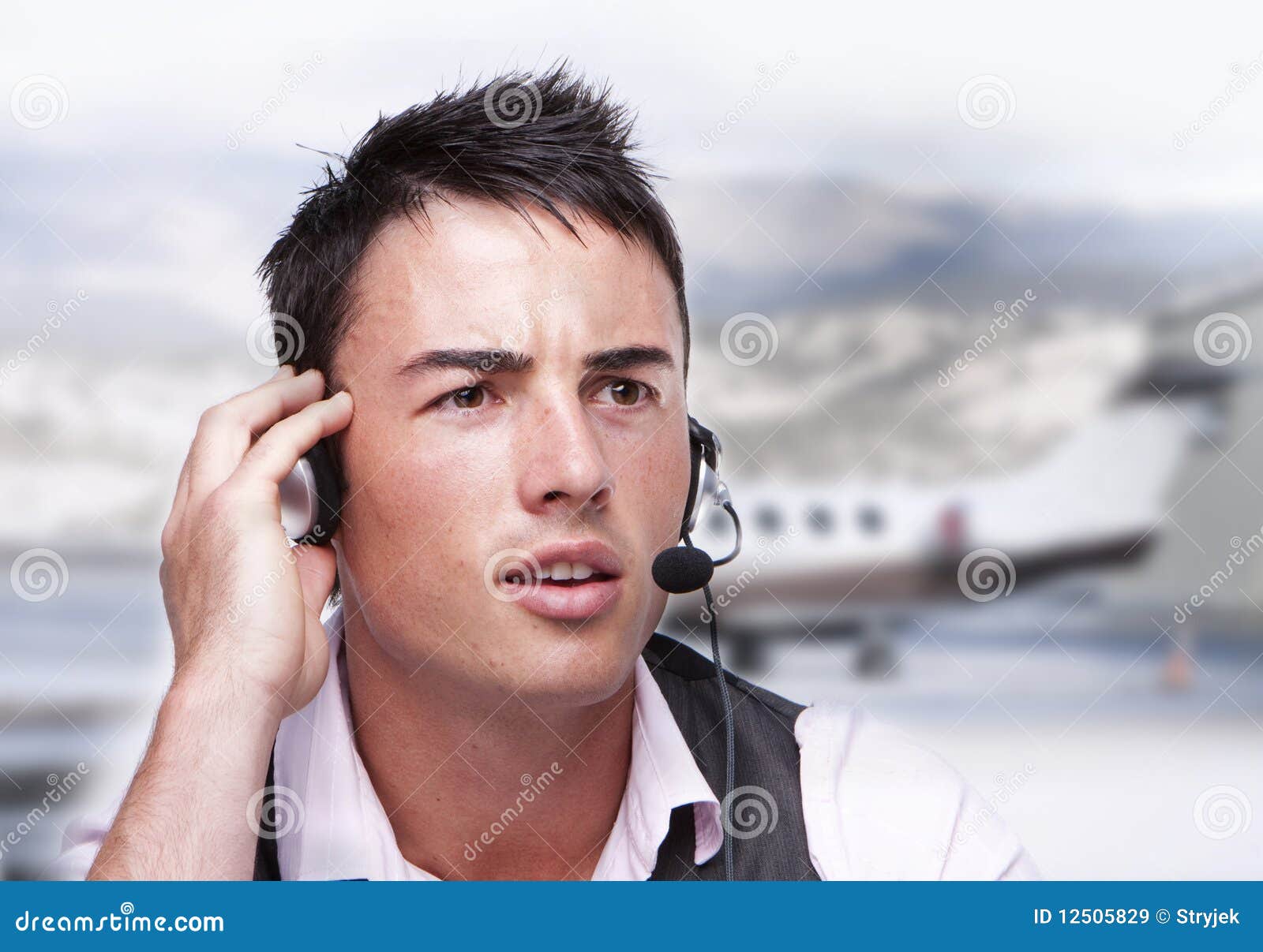 Airport fly operator stock image. Image of finance, male - 12505829