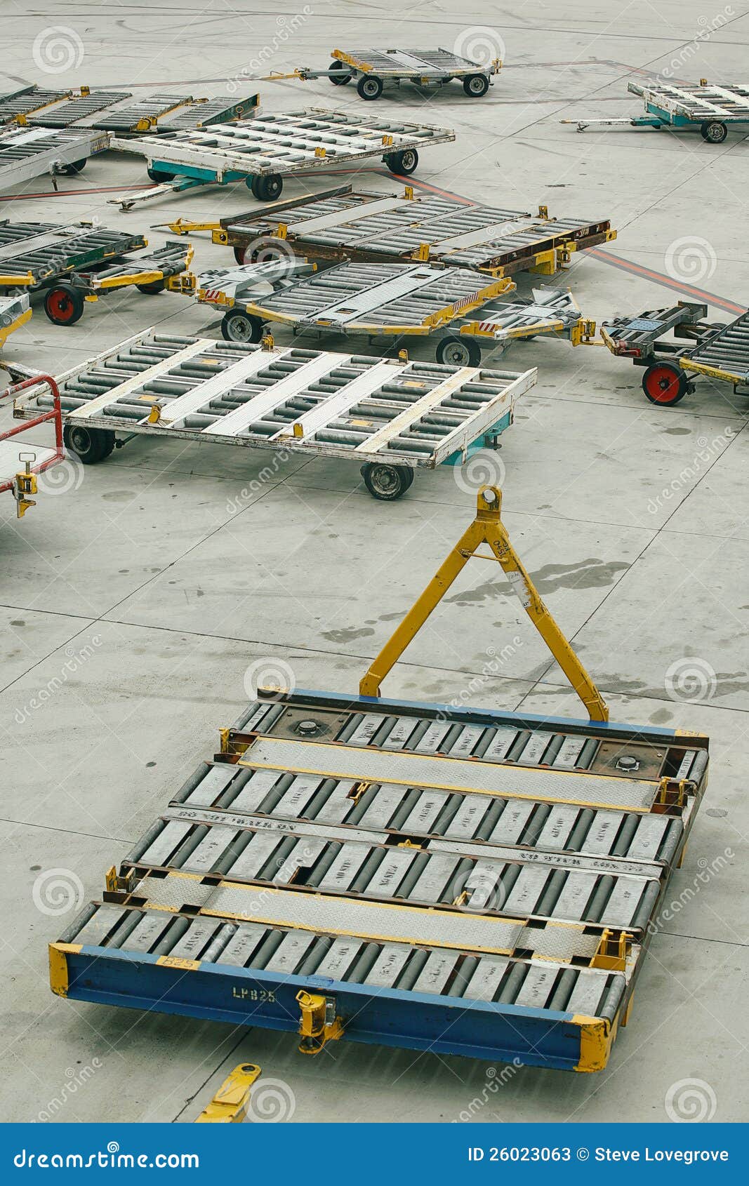Airport Freight Trolleys stock image. Image of trolley - 26023063