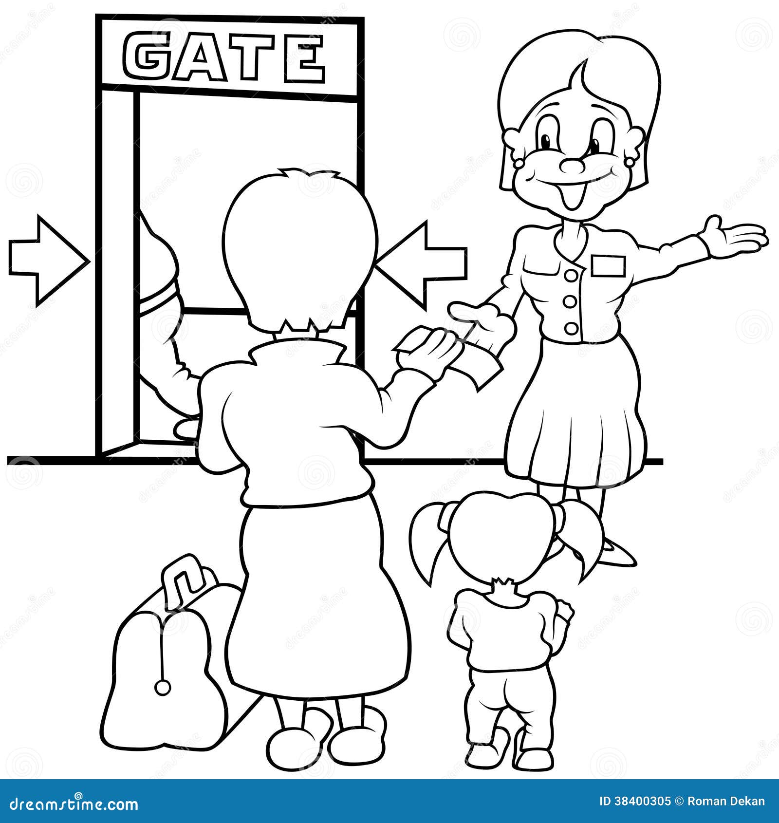 Airport Gate stock vector. Illustration of boarding, personnel - 38400305