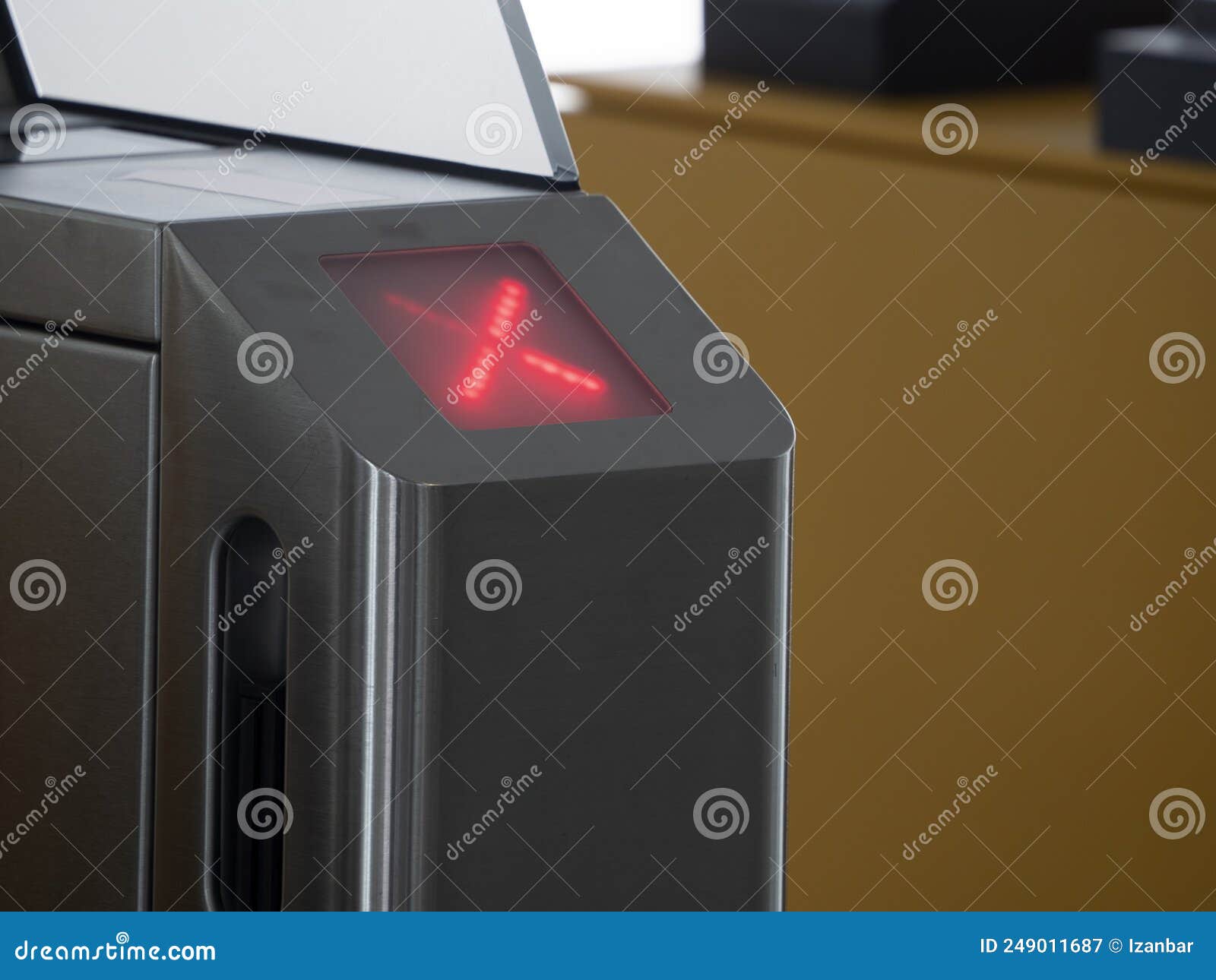 Airport Gate Boarding Pass Automatic Check Machine Stock Image - Image ...