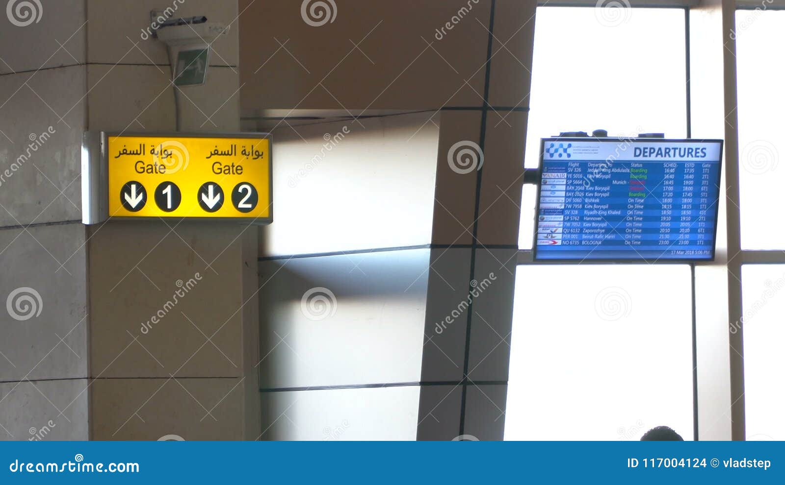 Airport gate sign. stock footage. Video of gate, hall - 117004124