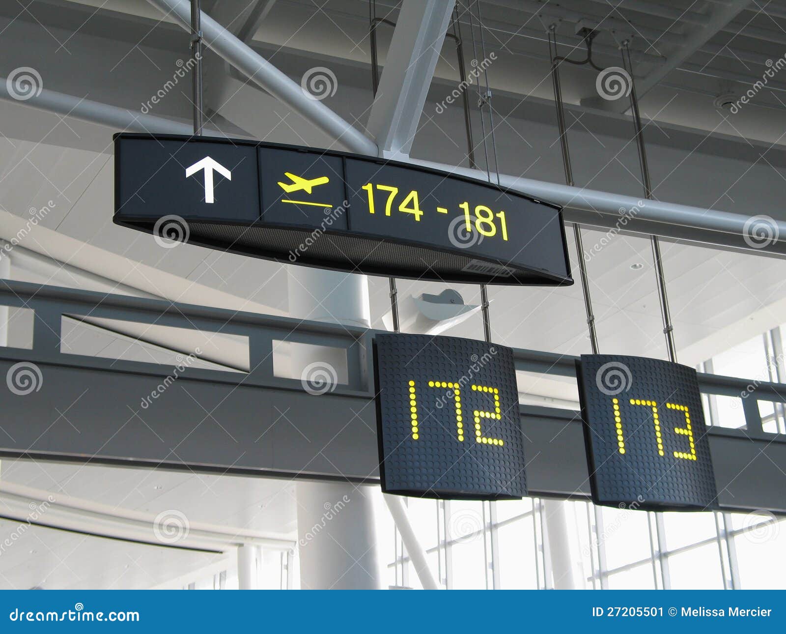 Airport gate signs stock image. Image of arrival, away - 27205501