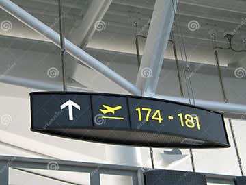 Airport gate signs stock image. Image of travel, arrival - 5832041