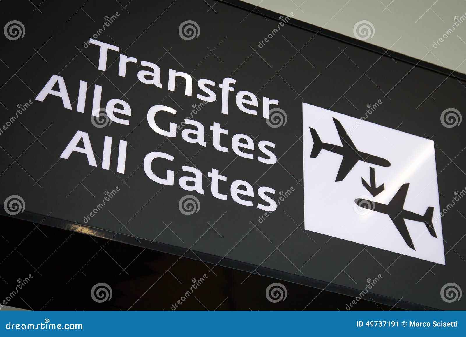 Airport Gates Sign stock image. Image of indoors, tilt - 49737191