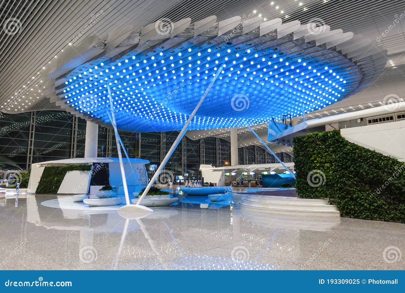 Airport Hall Lobby Ceiling Led Lighting Stock Image - Image of ...