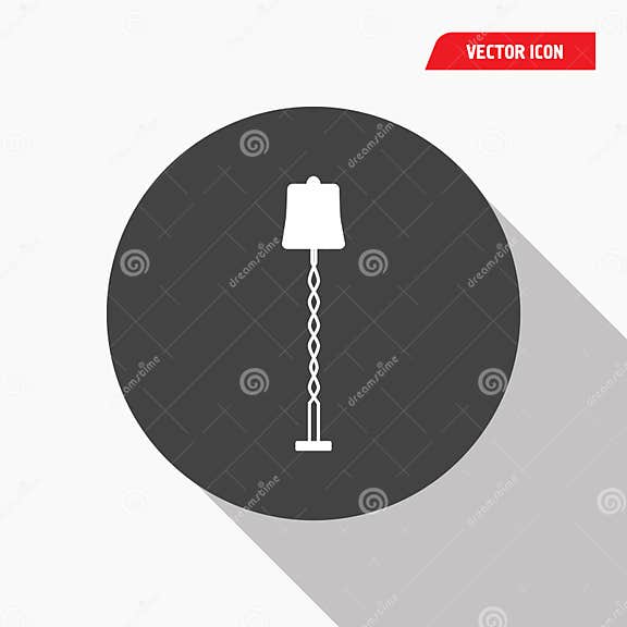 White standing lamp icon stock vector. Illustration of electricity ...