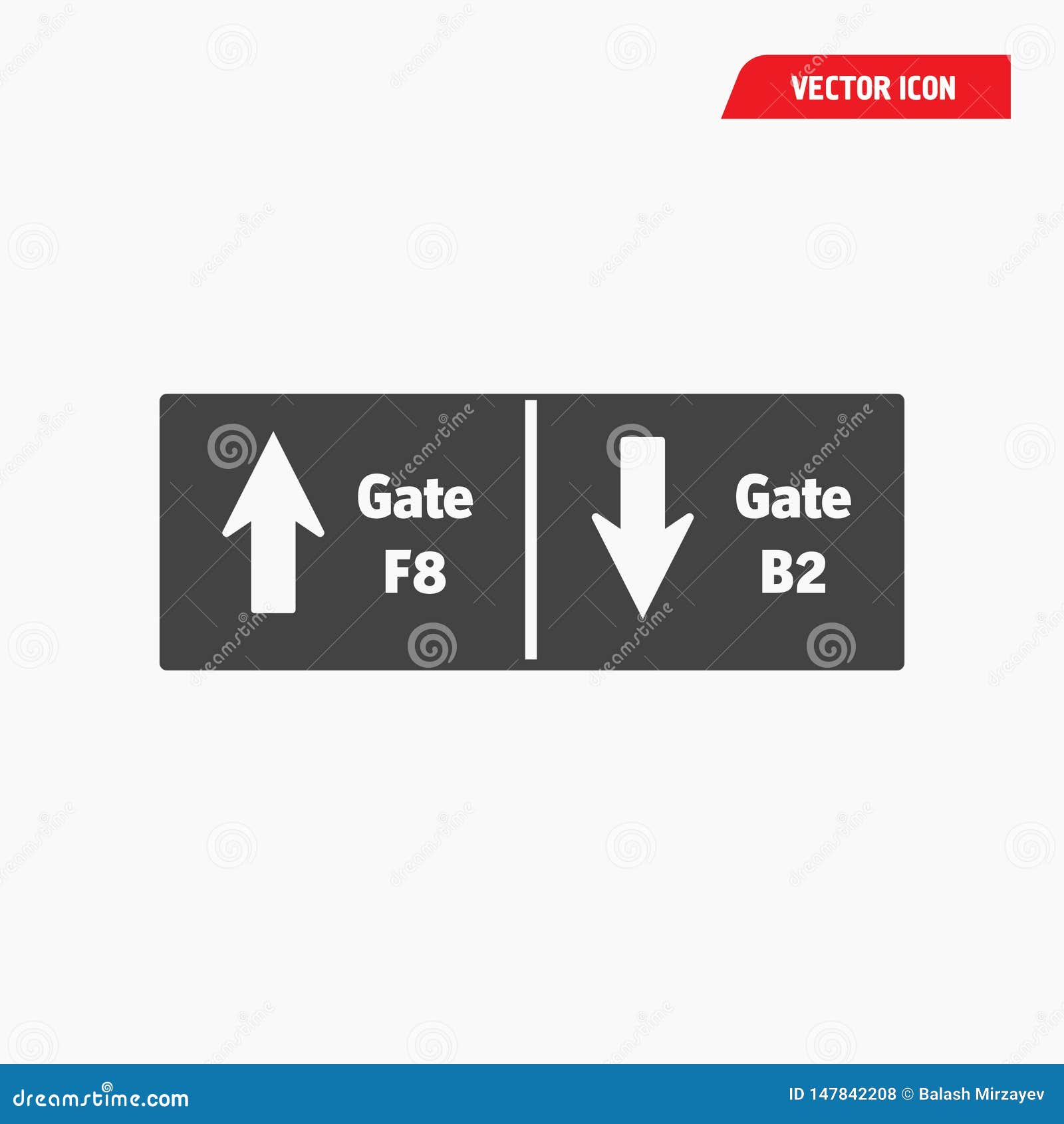 Black White Airport Gate Icon Vector Eps10 Stock Vector - Illustration ...