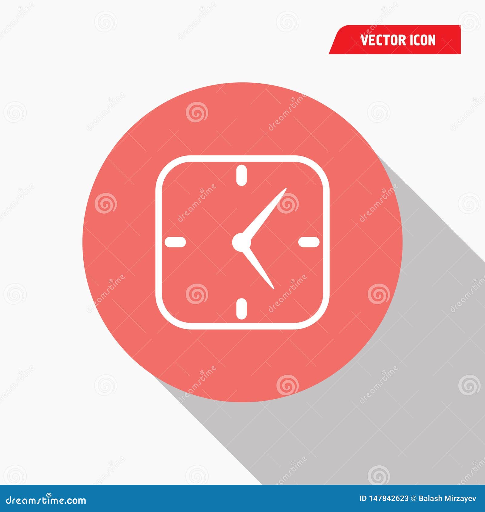 Analog clock icon stock vector. Illustration of round - 147842623