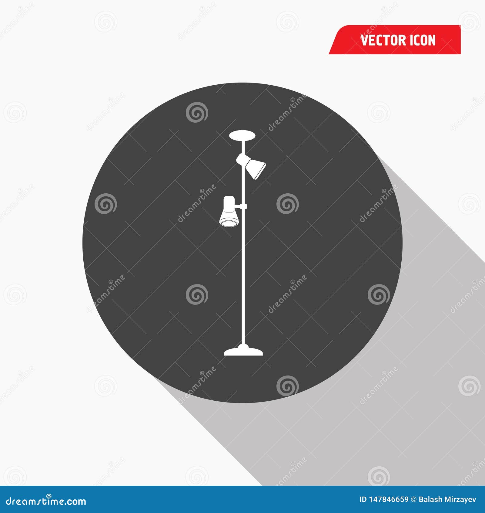 White standing lamp icon stock vector. Illustration of icon - 147846659