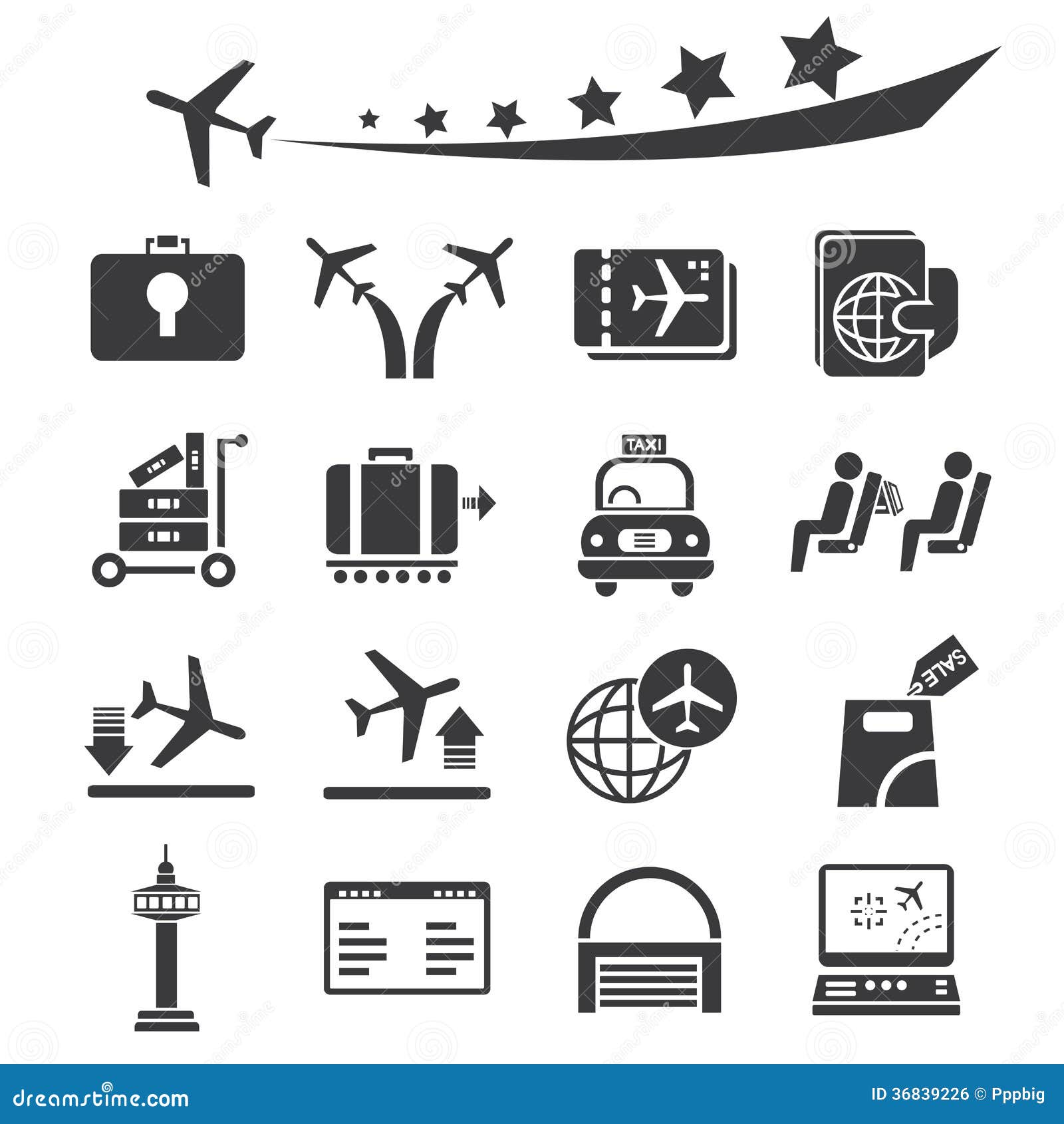 Airport icons stock illustration. Illustration of loading - 36839226
