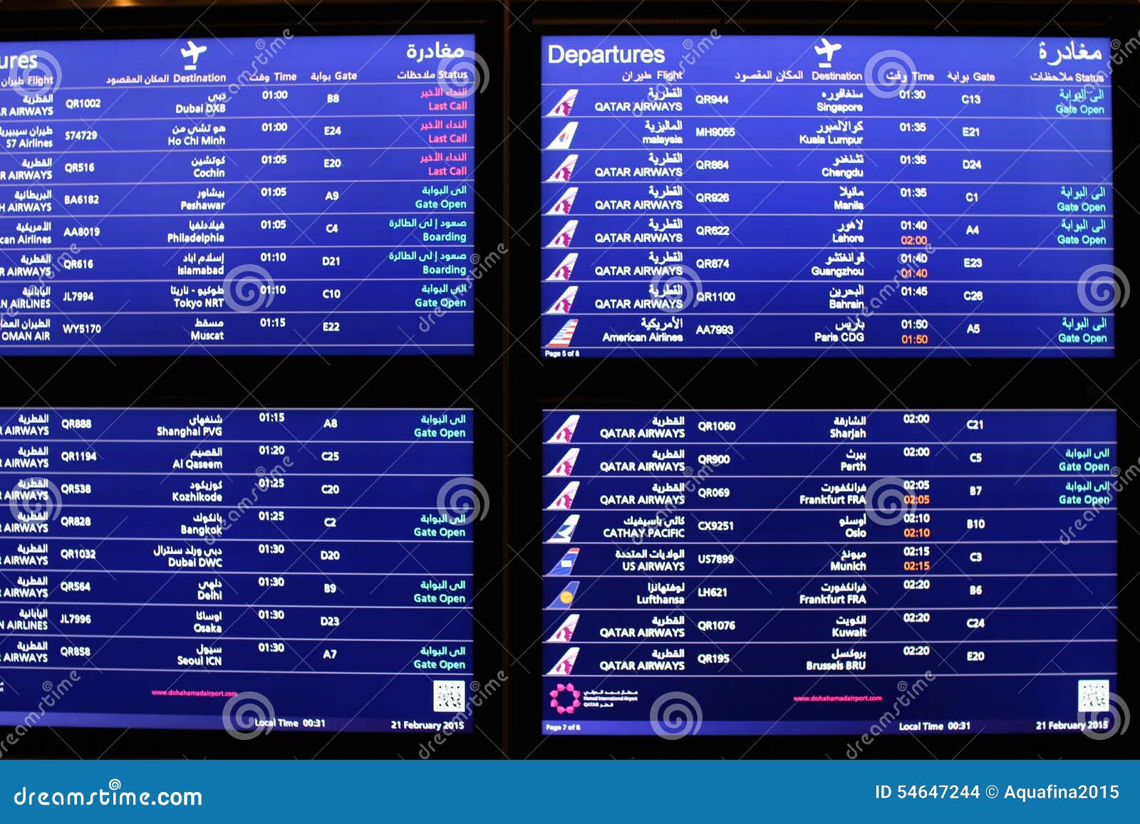 Airport information board editorial stock image. Image of board - 54647244