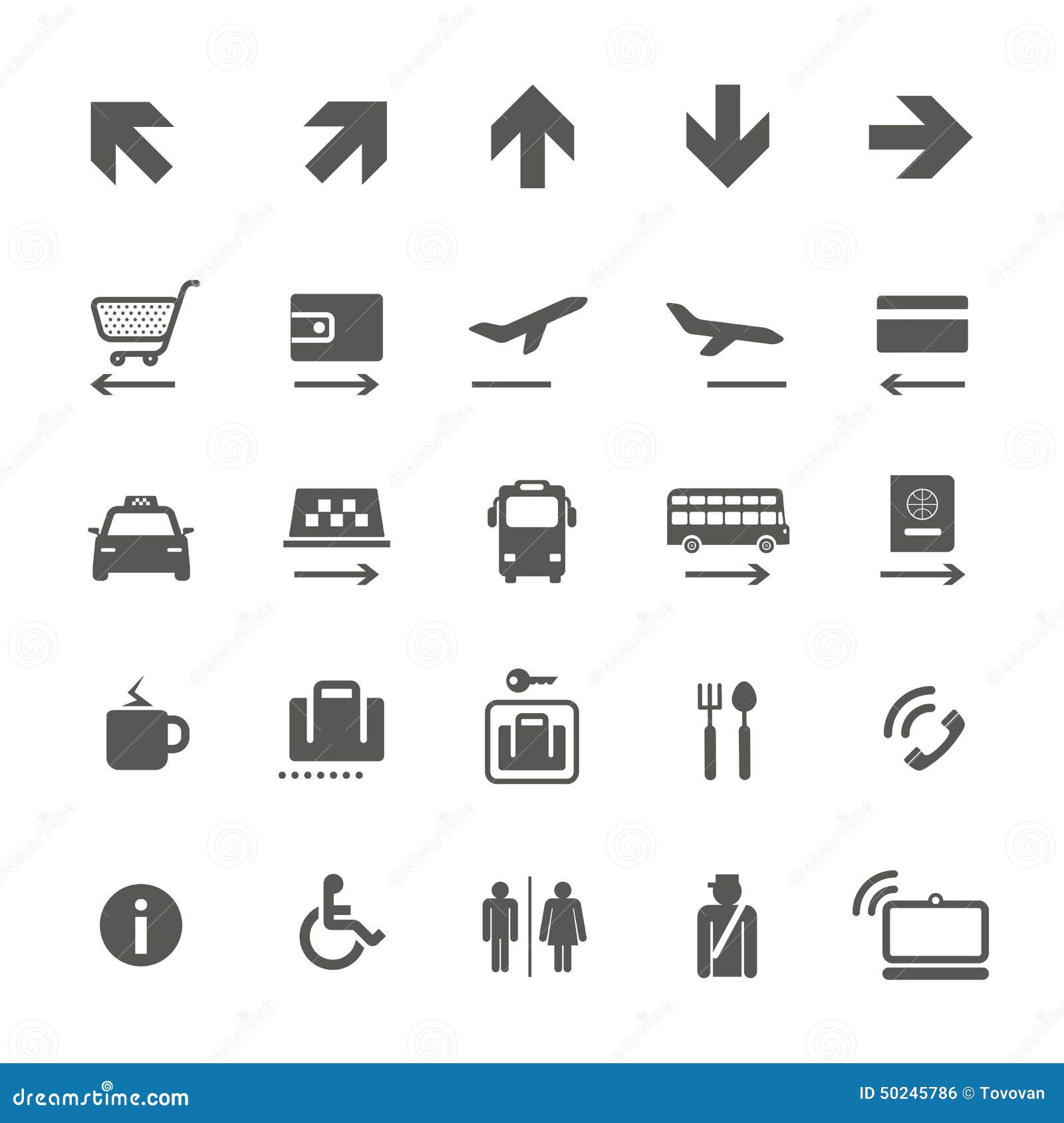 Airport information signs stock vector. Illustration of luggage - 50245786