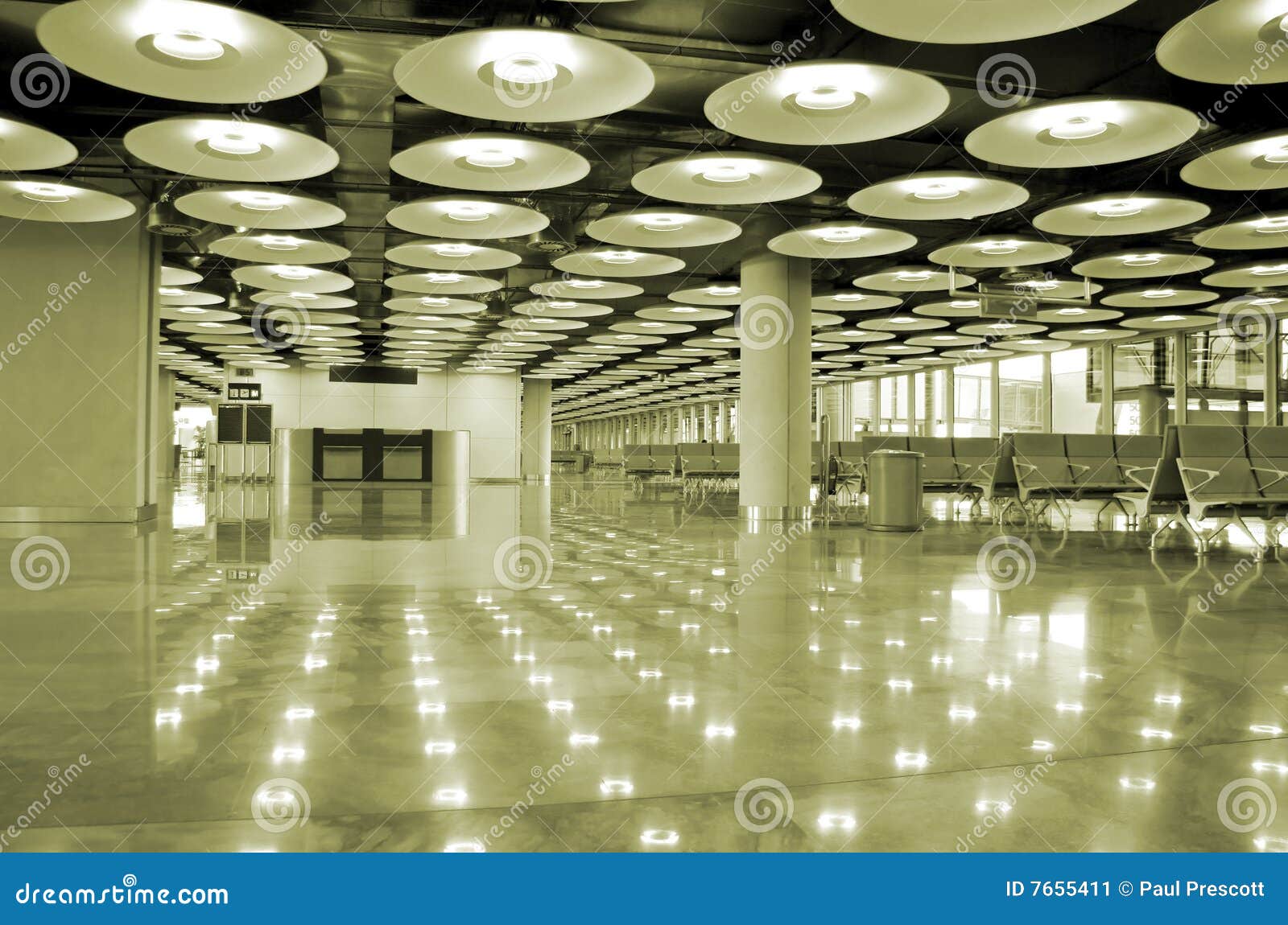 Airport Interior And Lights Stock Image - Image: 7655411