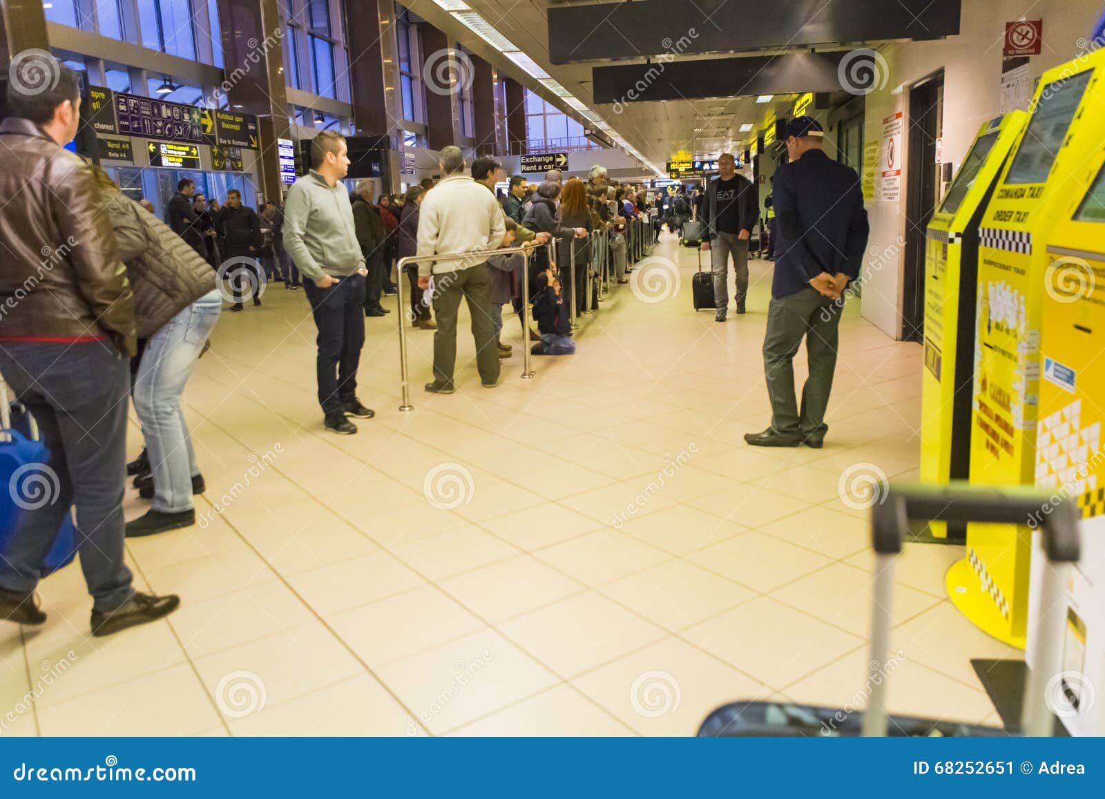 Waiting Line and Cab Terminal on Henri Coanda International Airport ...