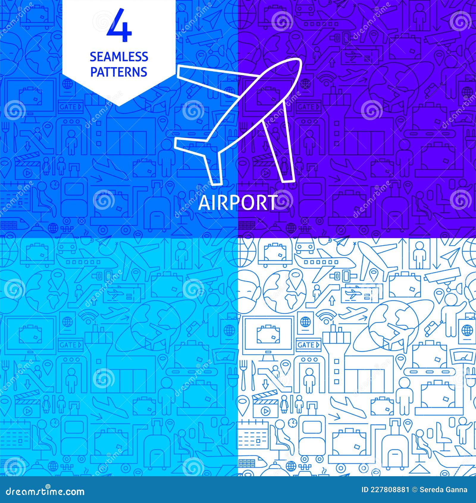 Airport Line Patterns stock vector. Illustration of texture - 227808881