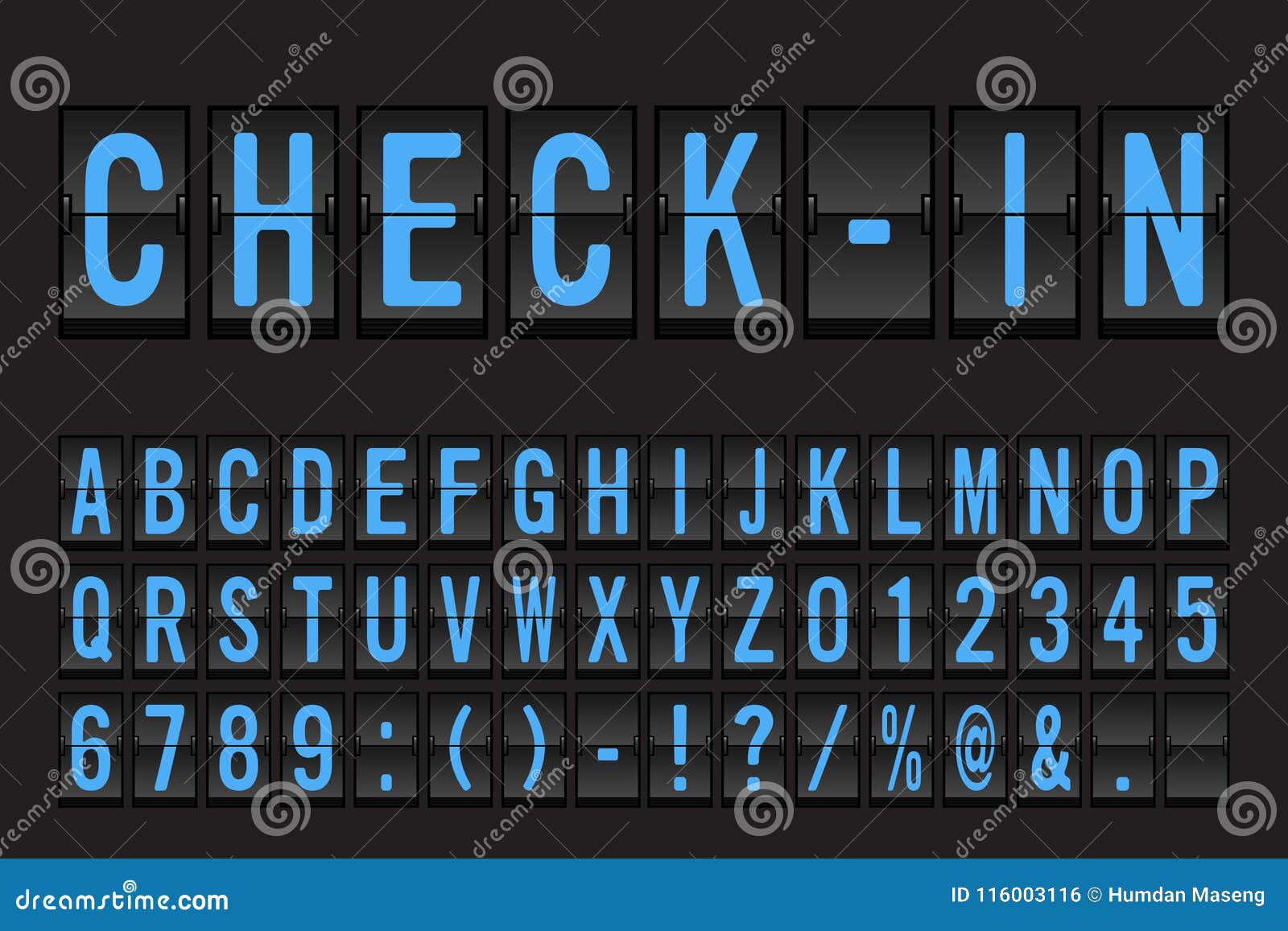 Airport Mechanical Flip Board Panel Font Stock Vector - Illustration of ...