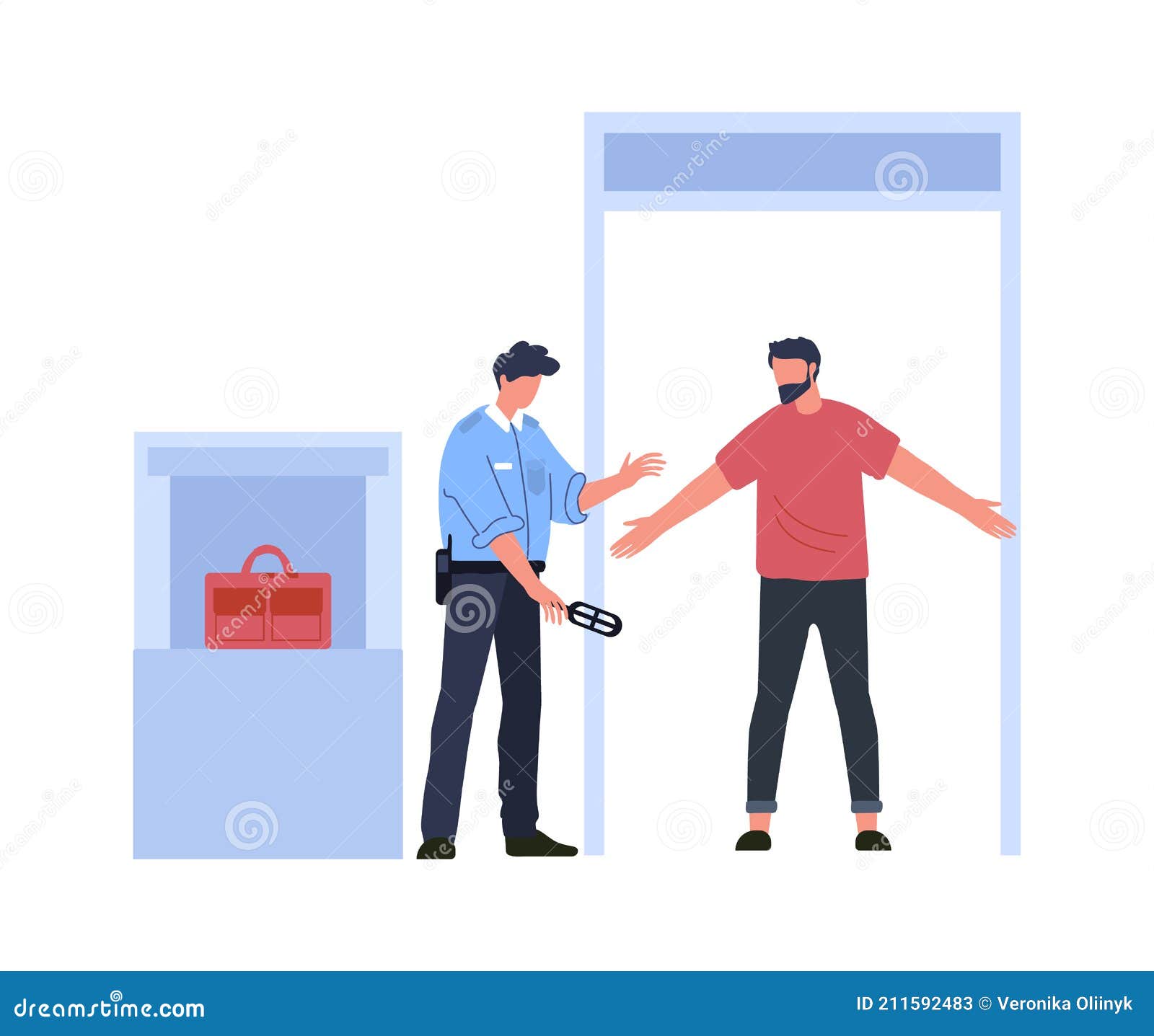 Airport Metal Detector Cartoon Vector | CartoonDealer.com #115881633