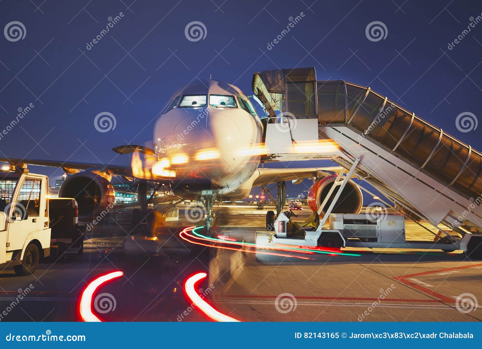 Airport in the night stock image. Image of airline, airfield - 82143165