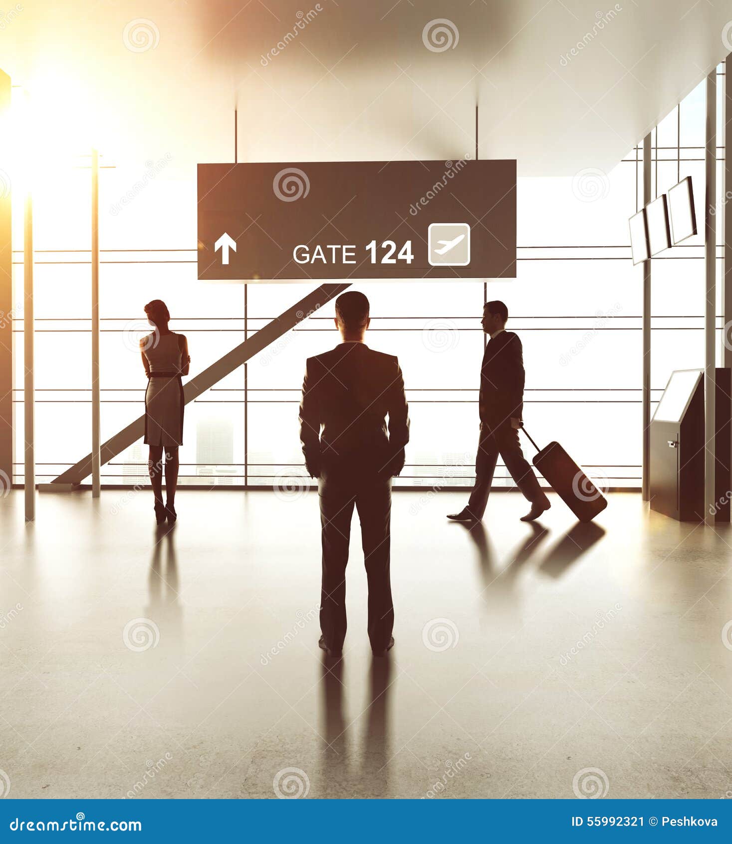 Airport with people stock image. Image of design, lighting - 55992321