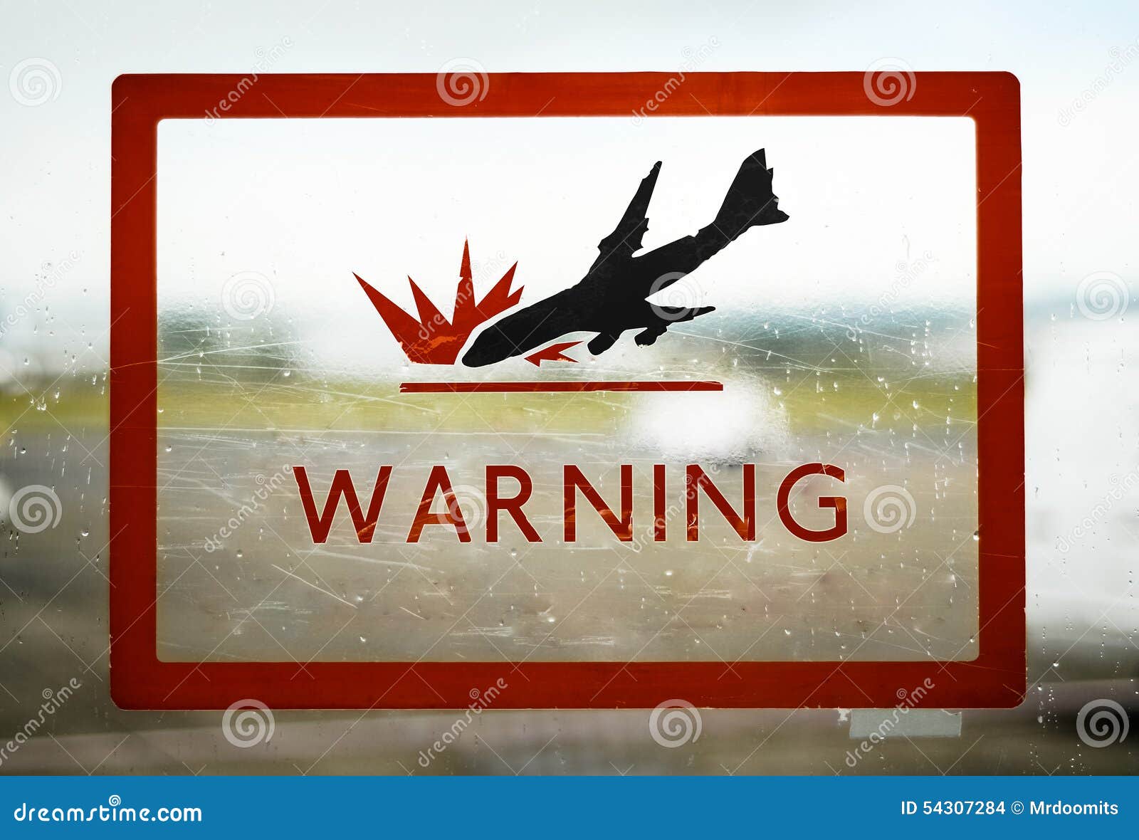 Airport Plane Crash Warning Sign Stock Photo - Image of disaster ...