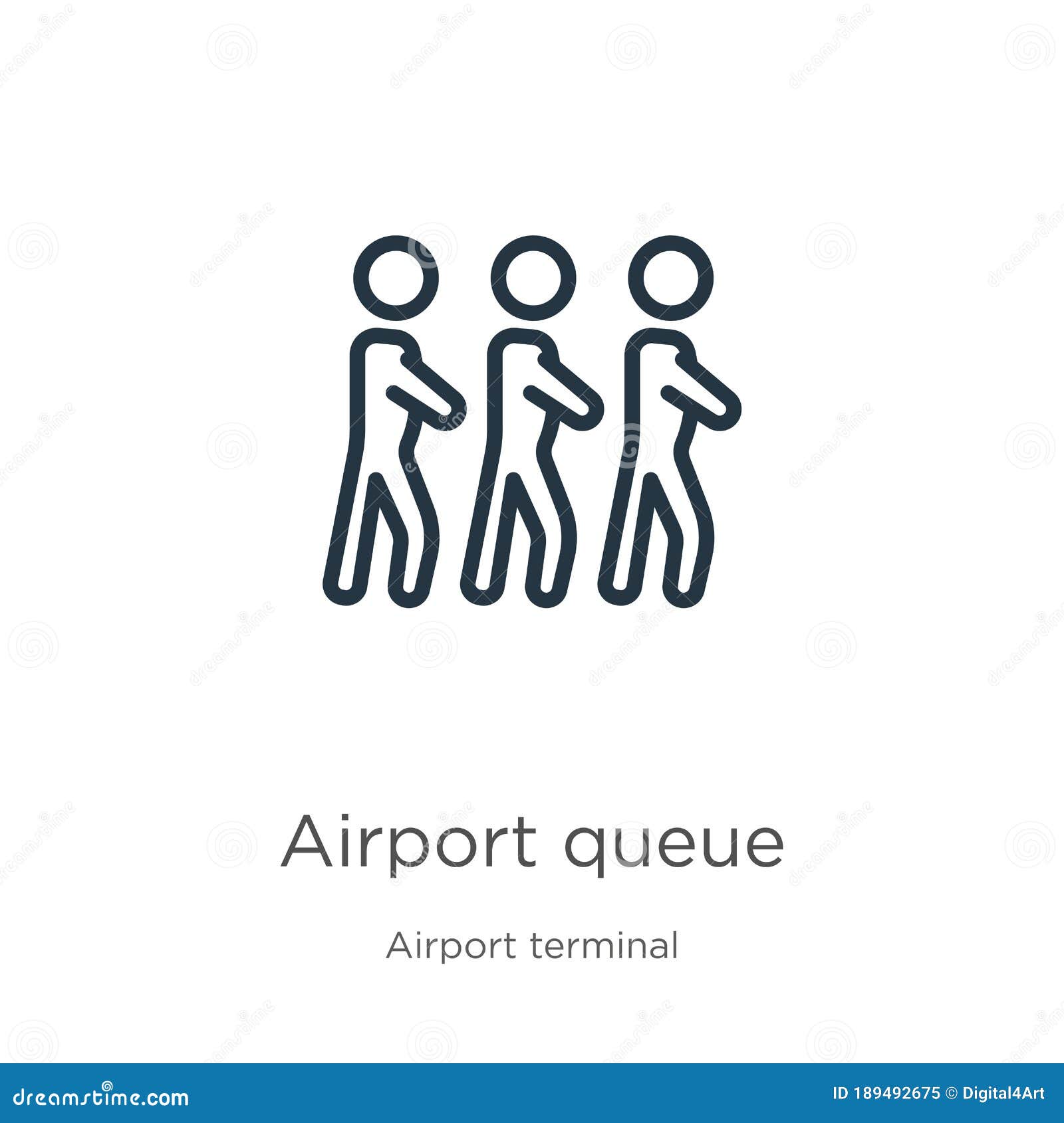 Airport Queue Icon. Thin Linear Airport Queue Outline Icon Isolated on ...