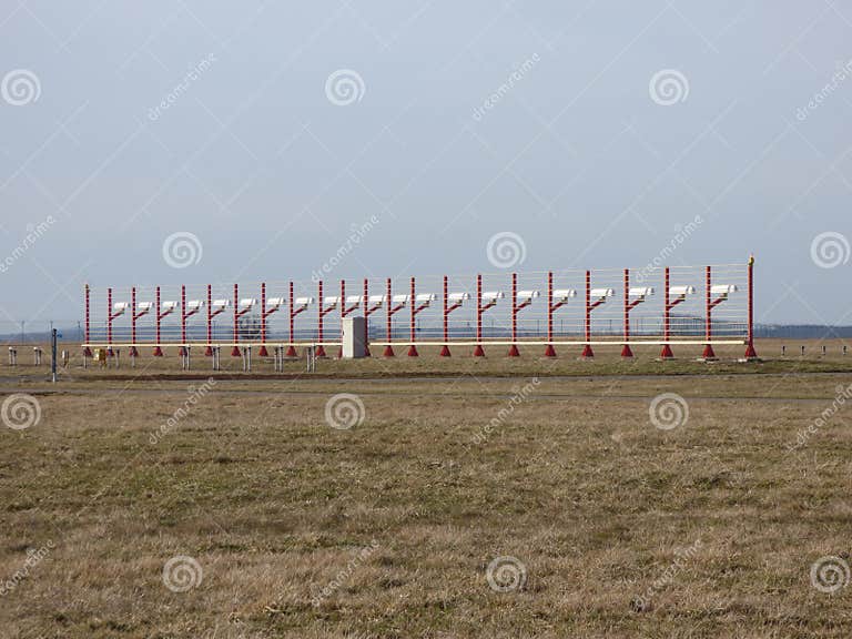 Airport Runway Glidepath Antenna Stock Image - Image of flight, landing ...