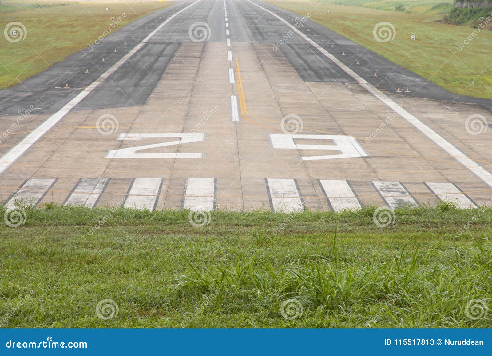 Airport Runway with Meadow in Rural Stock Image - Image of view ...