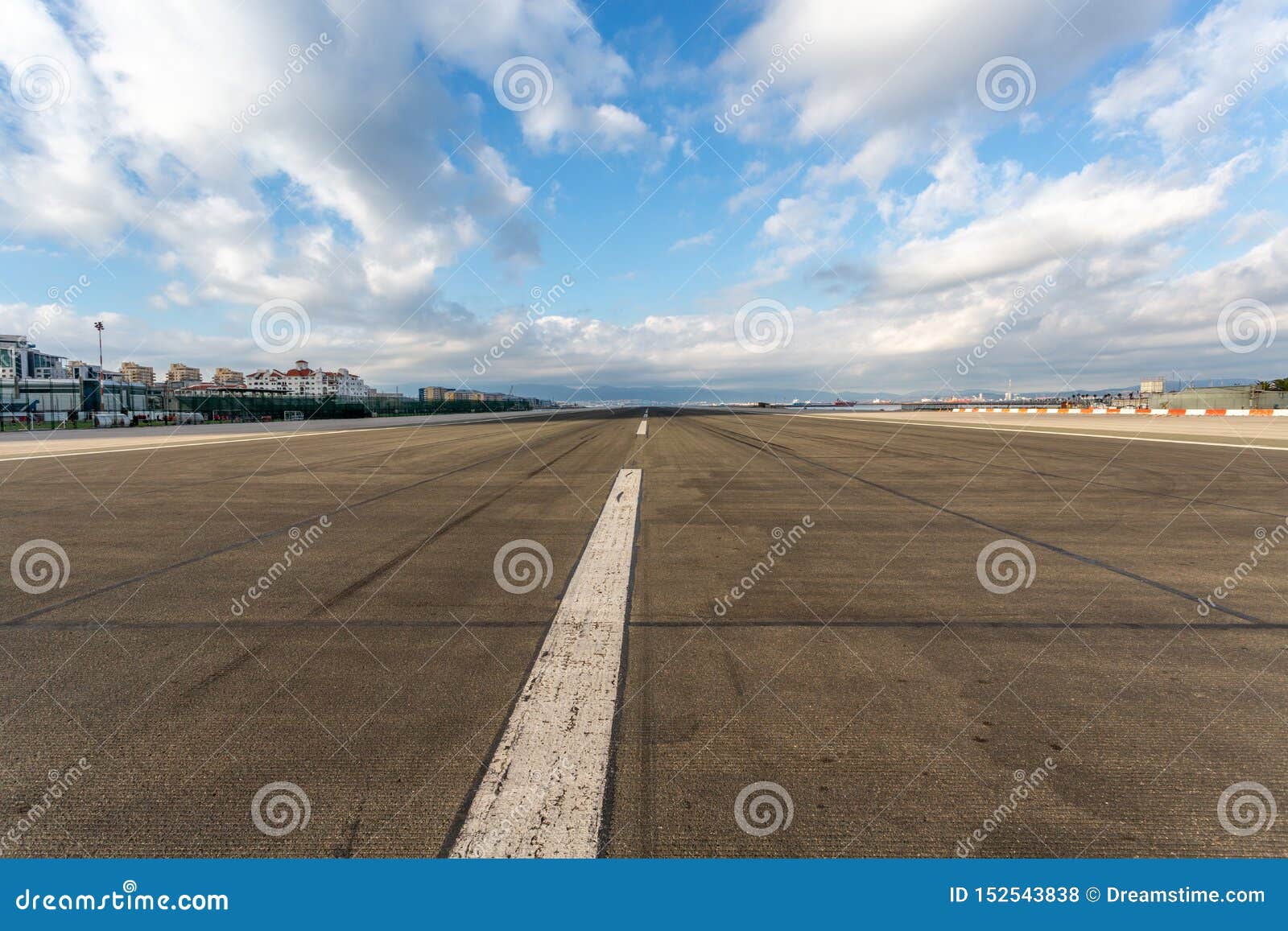 Airport Runway Ready To Take Off Stock Photo - Image of straight, blue ...