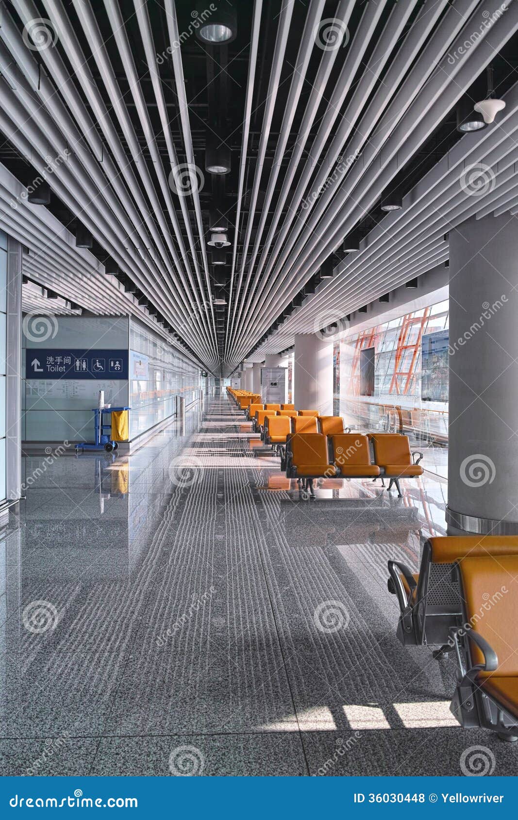 Airport s departure area stock photo. Image of metal - 36030448