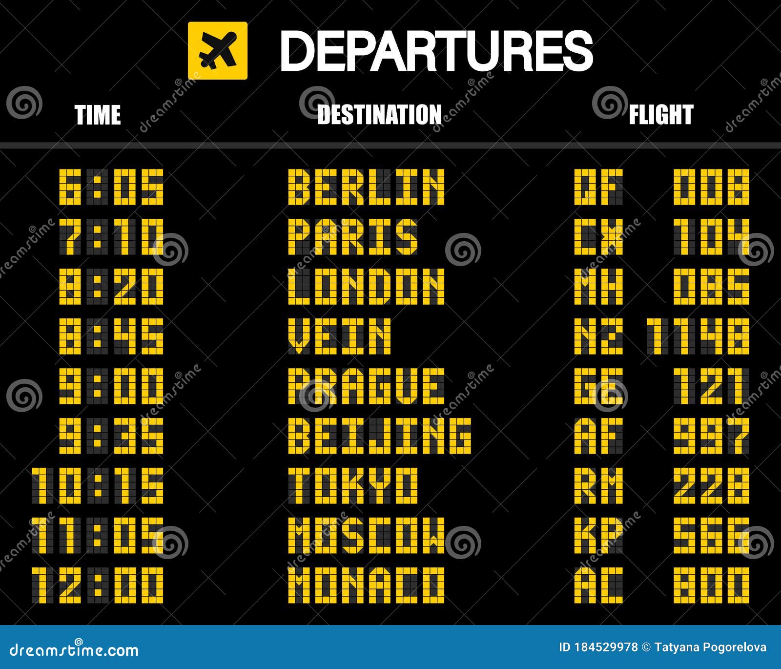 Airport Schedule - Brazil Cartoon Vector | CartoonDealer.com #21222677