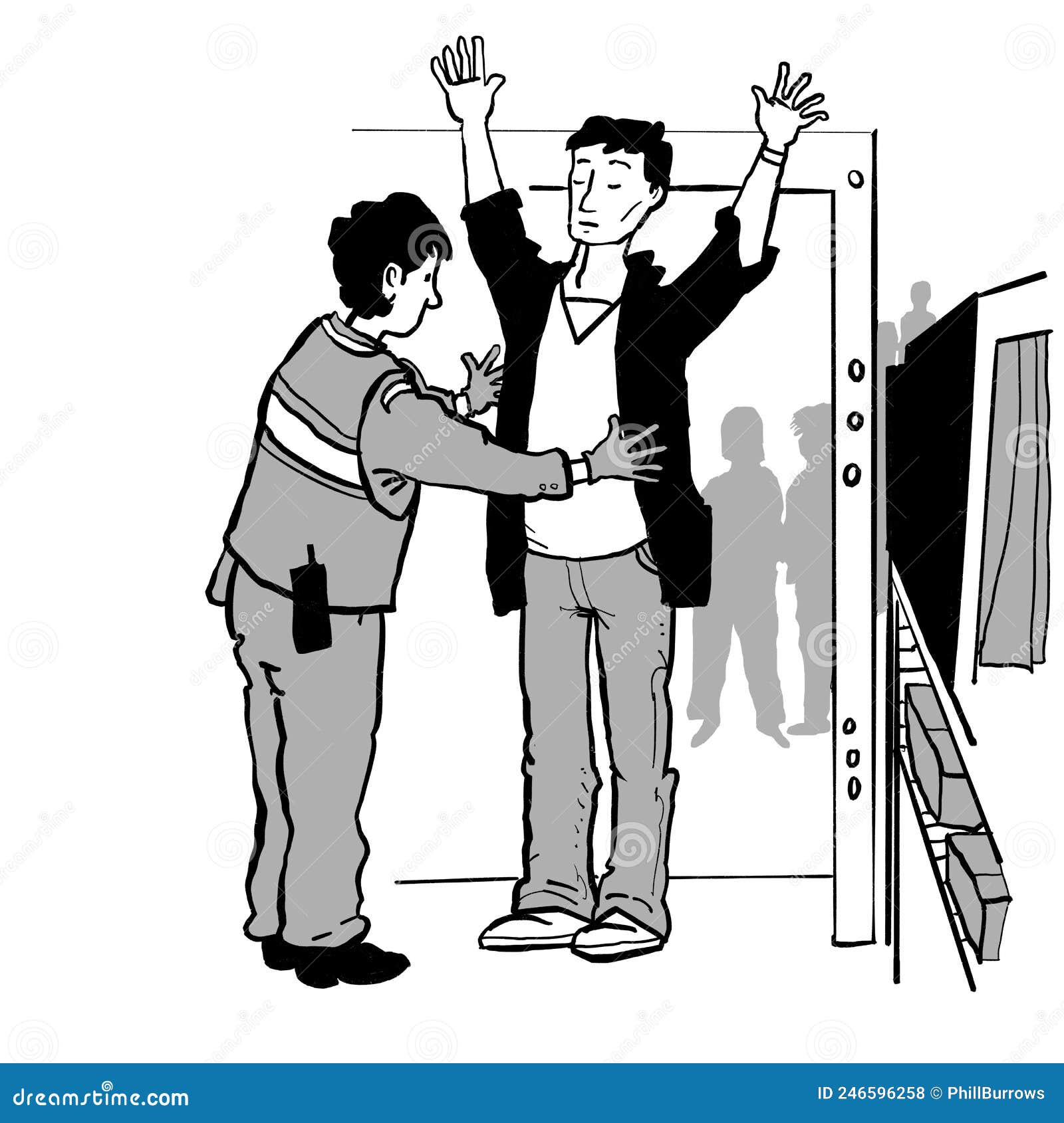 Airport Security Check Cartoon Stock Photo - Image of queue, travel ...