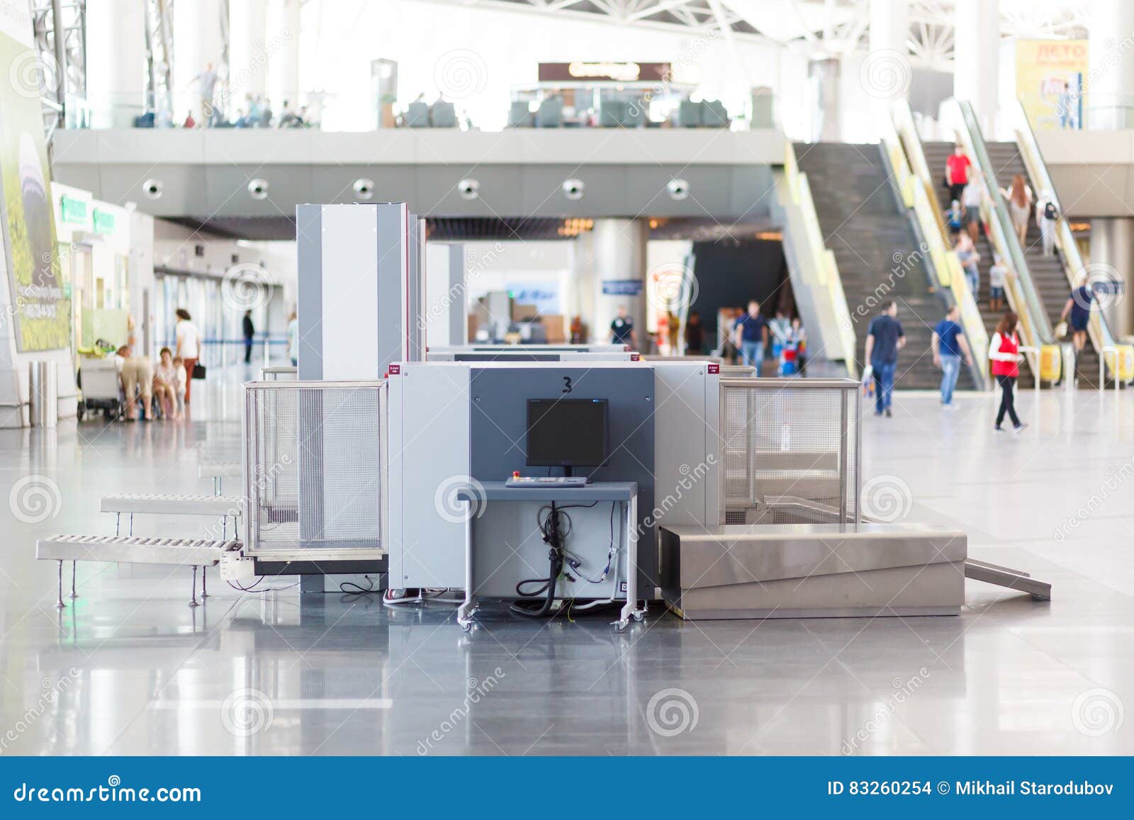 Airport Security Check Point with Metal Detector Stock Photo - Image of ...