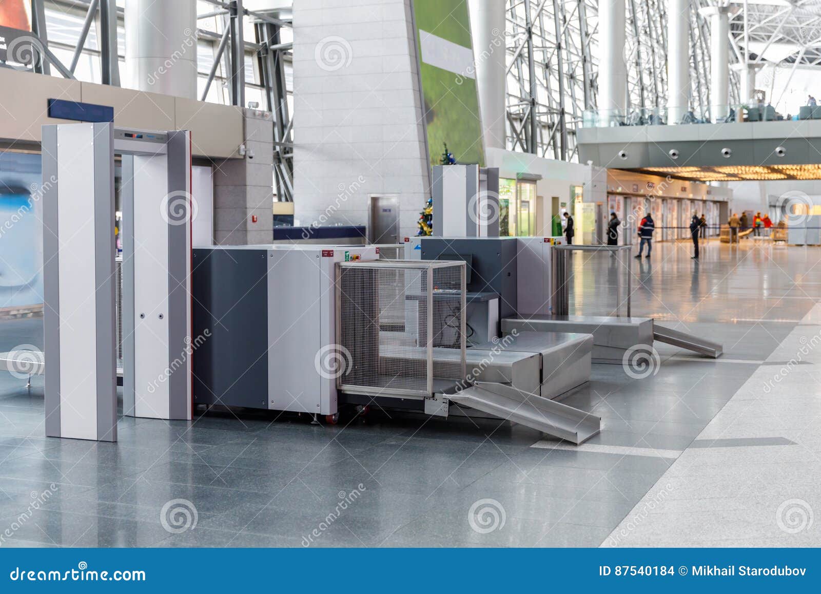 Airport Security Check Point with Metal Detector Stock Photo - Image of ...