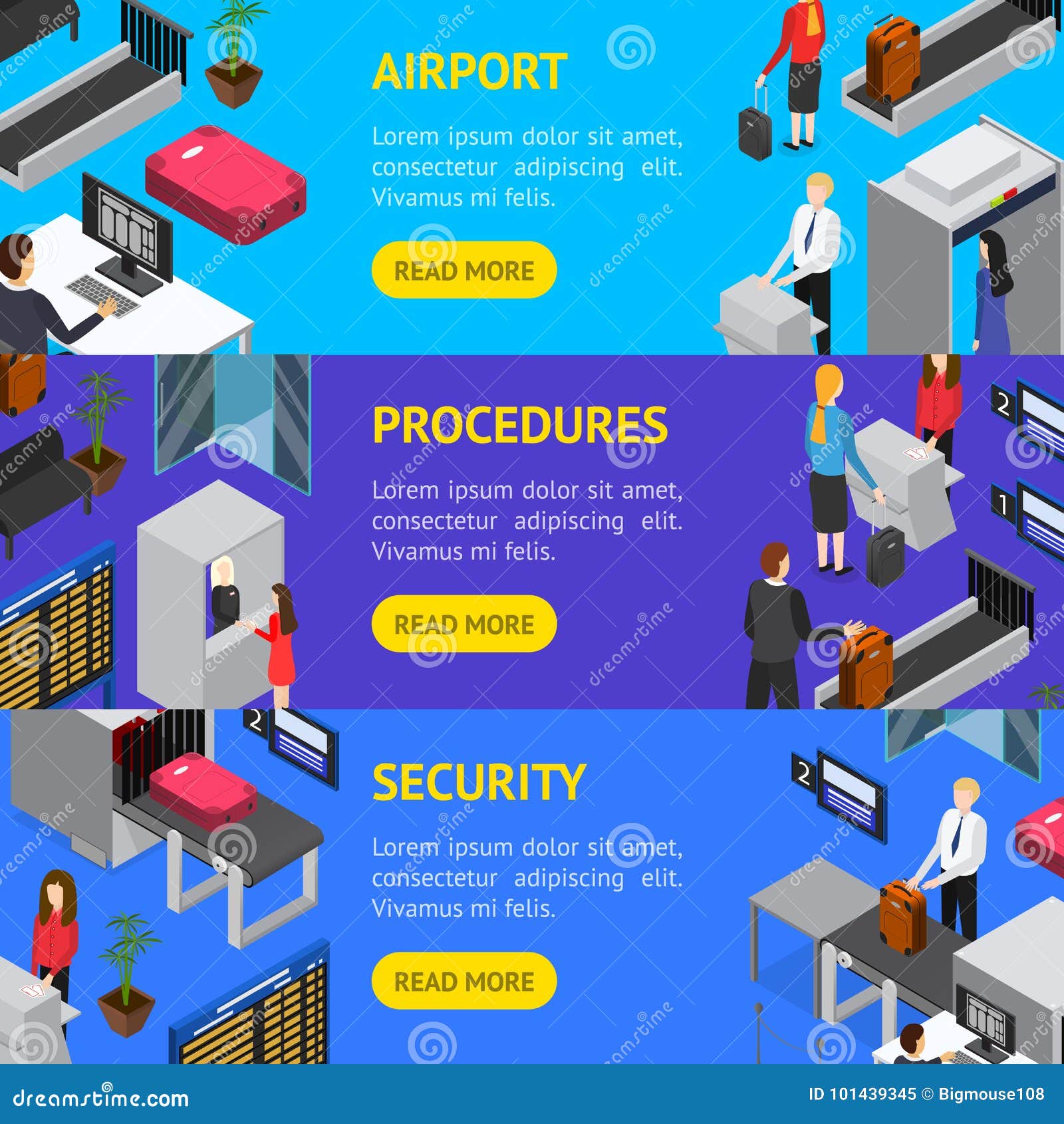 Security Check At Airport Checkpoint Landing Page Or Banner Template ...