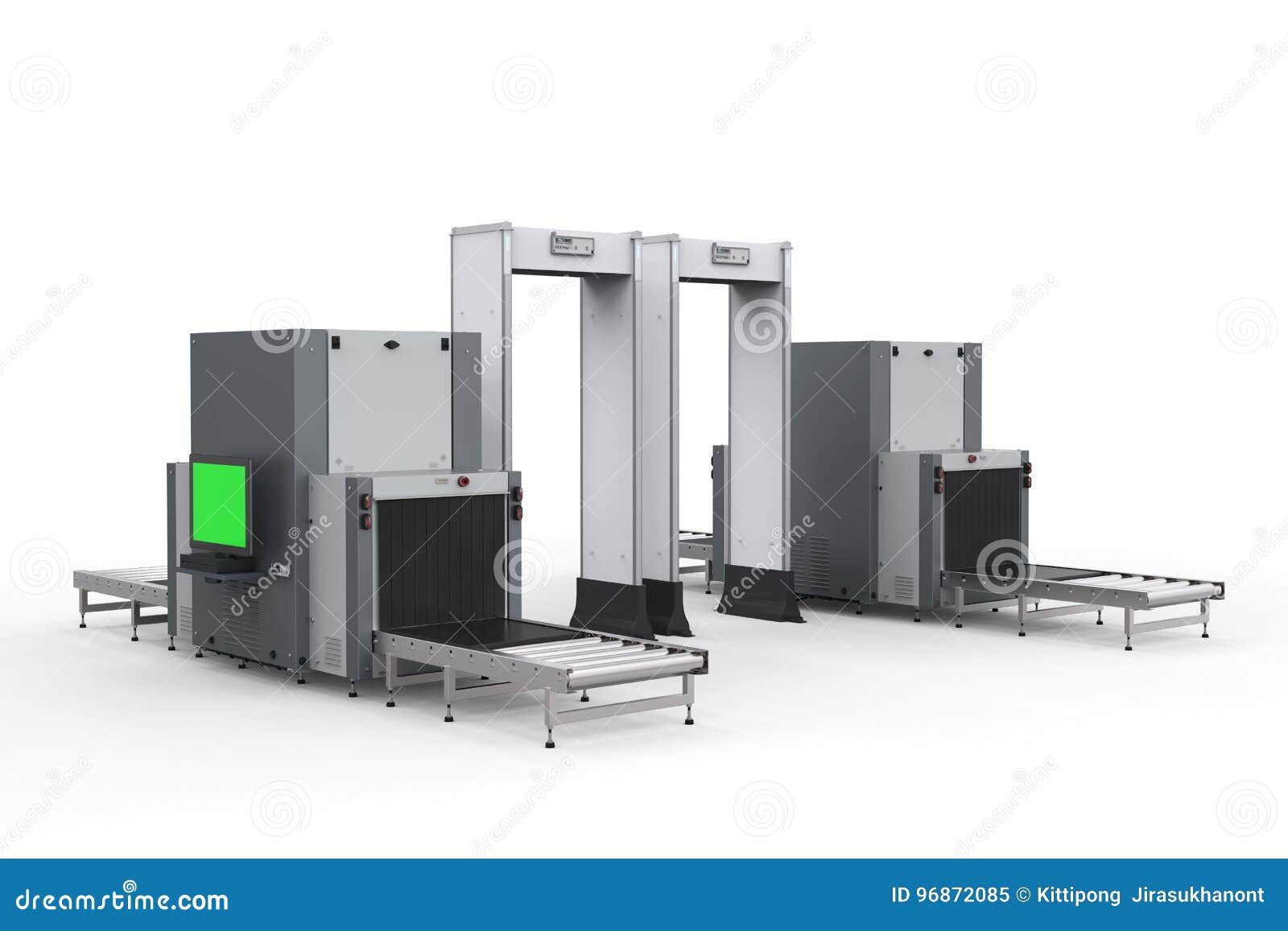 Airport Security Checkpoint Stock Illustration - Illustration of check ...