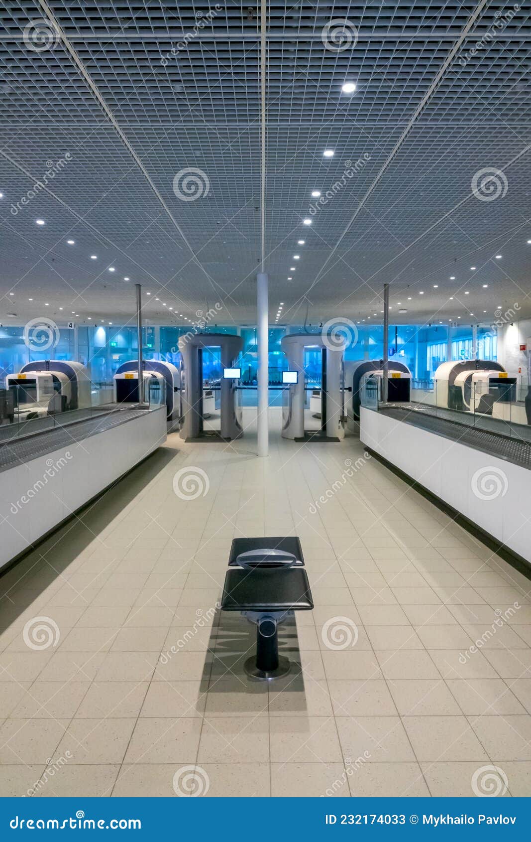 Airport Security Checkpoint with X-ray Scanners Stock Image - Image of ...