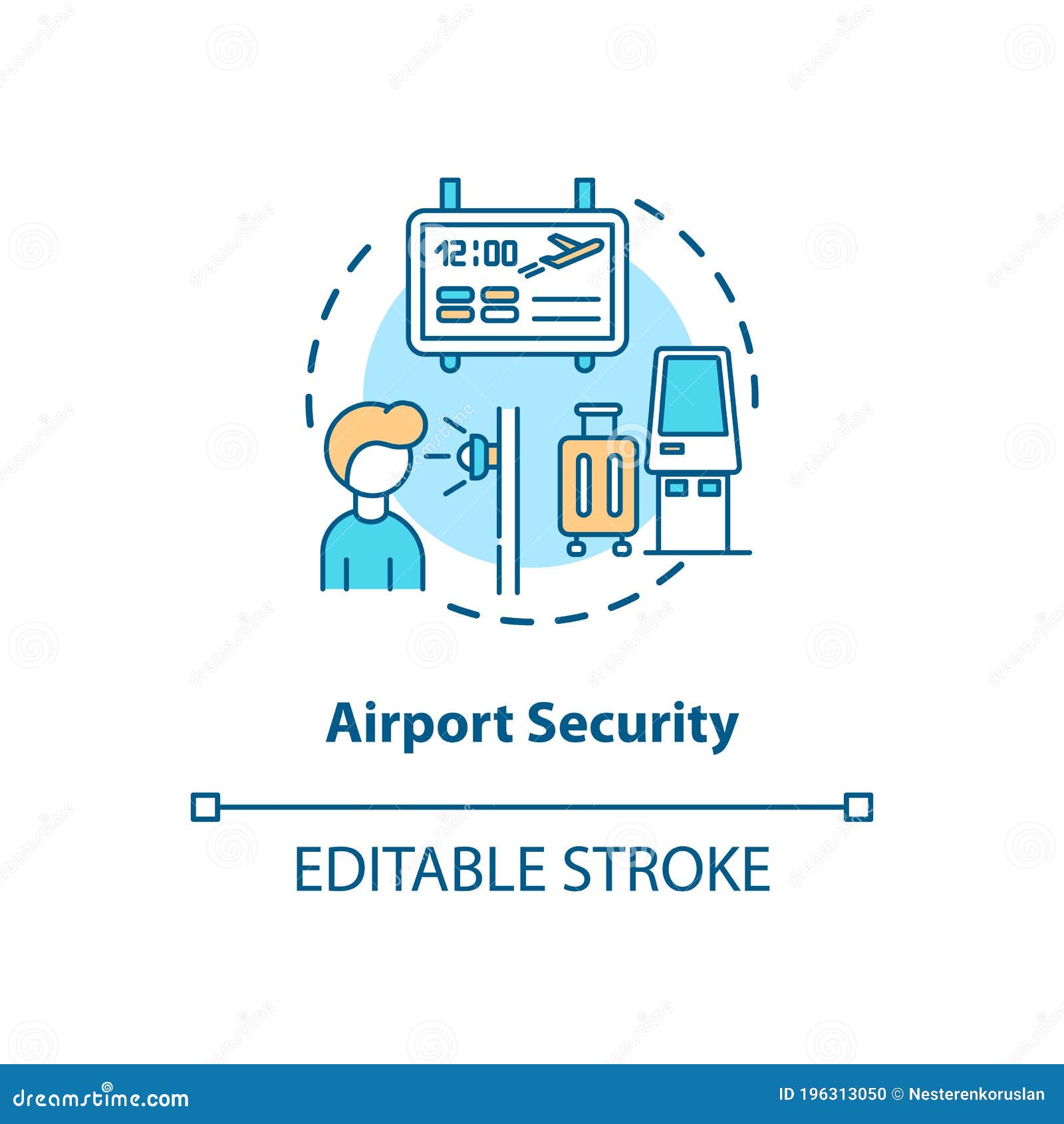 Airport Security Concept Icon Stock Vector - Illustration of digital ...