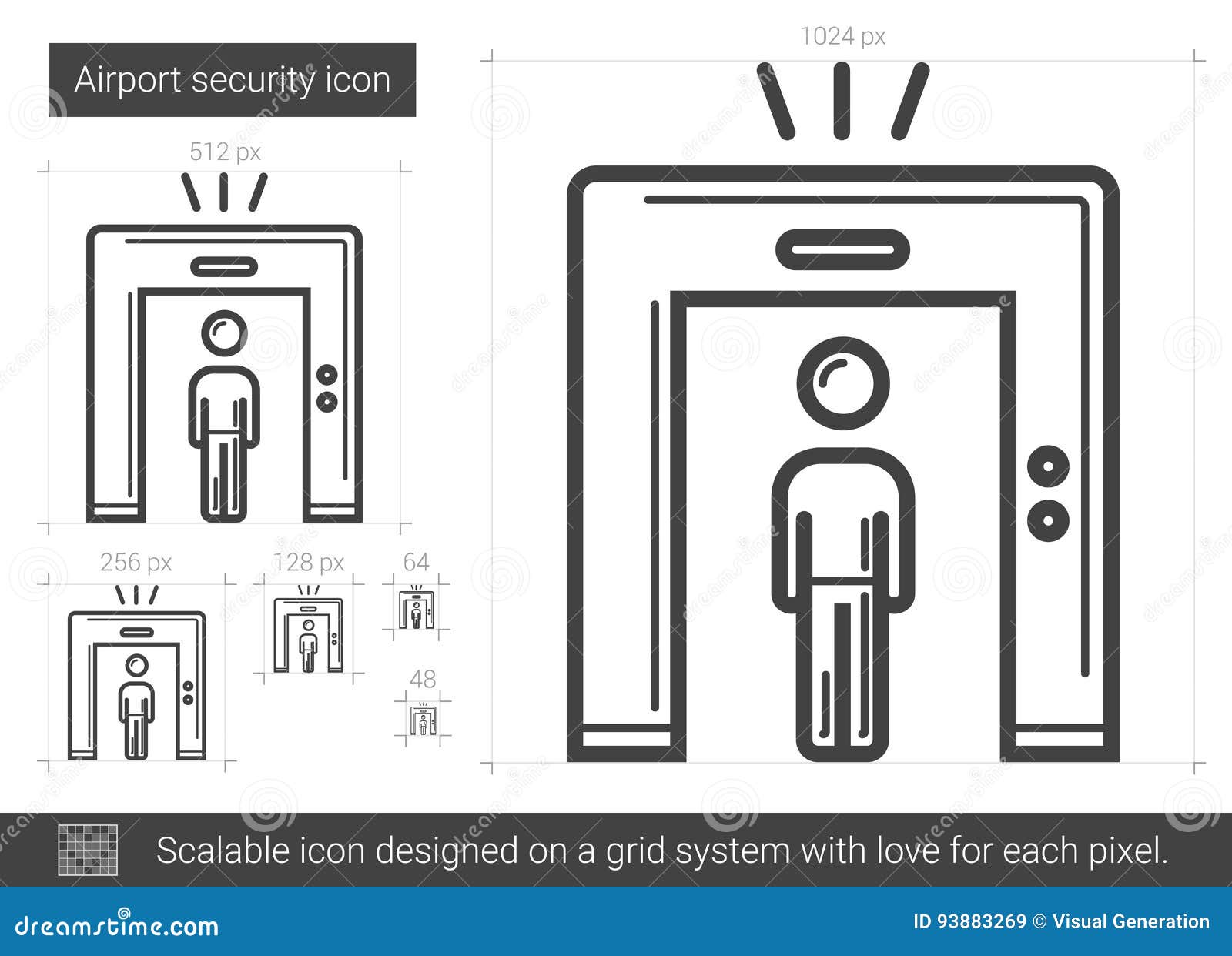 Airport Security Line Icon. Stock Vector - Illustration of adult ...