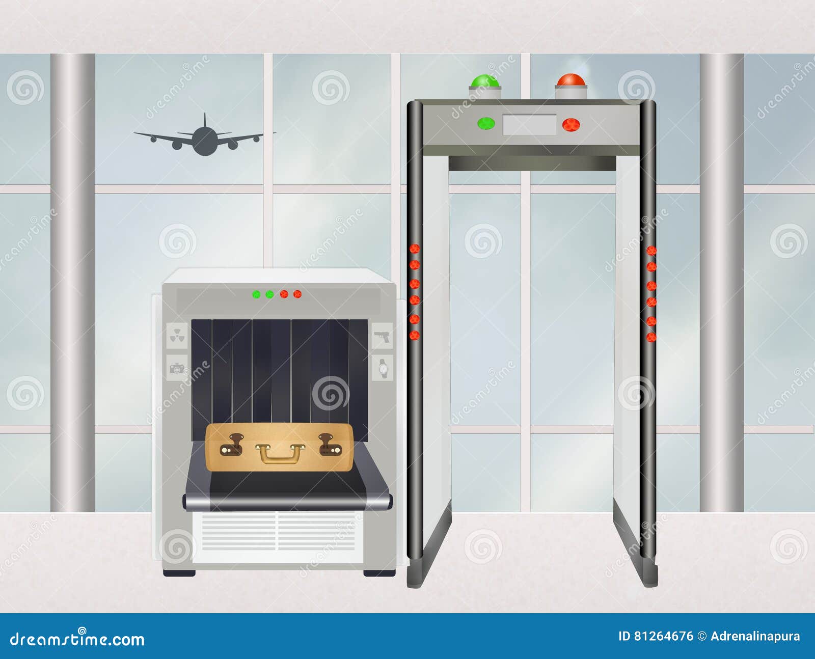 Airport security scanner stock illustration. Illustration of terminal ...