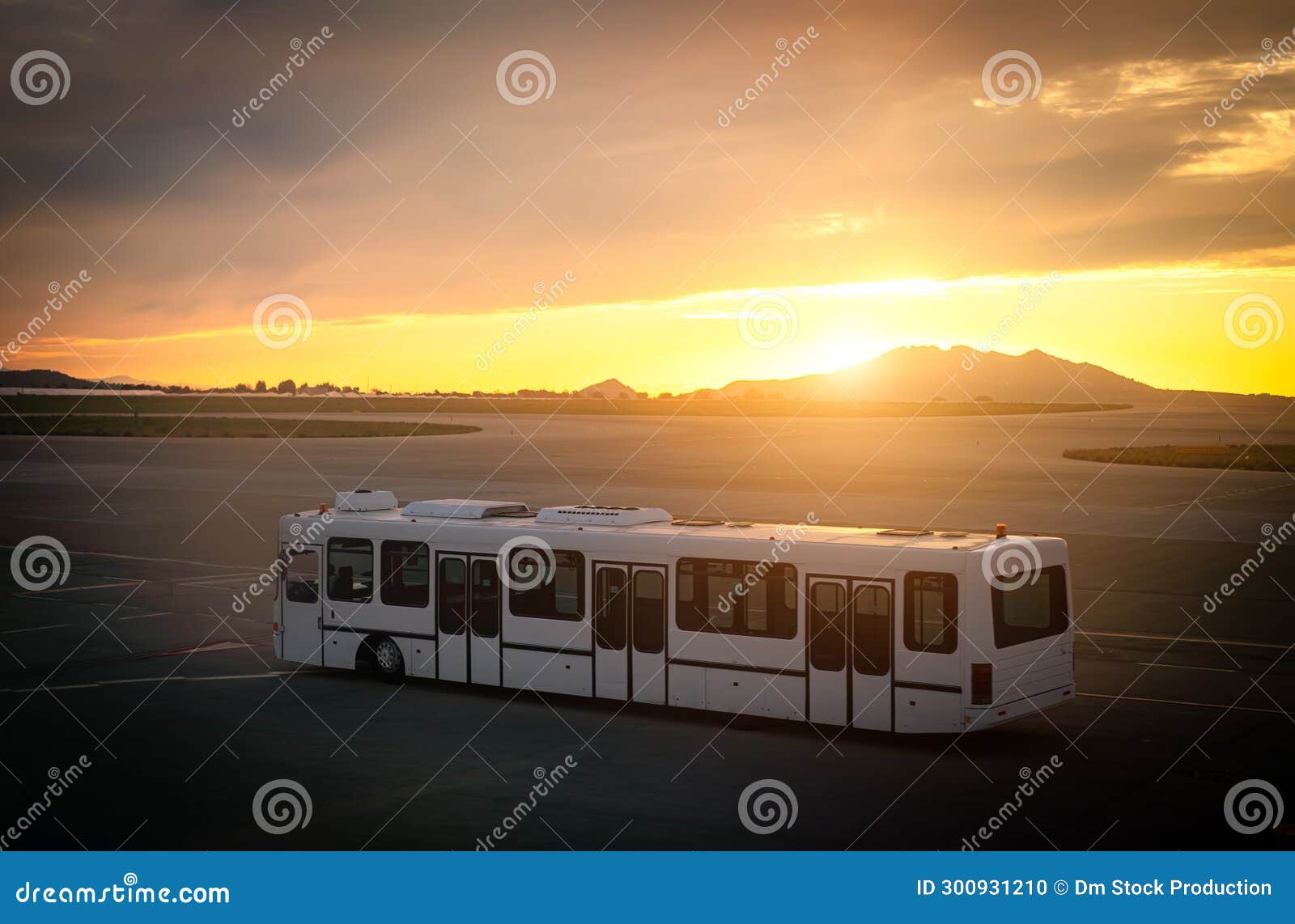 Airport shuttle bus stock photo. Image of carrier, transport - 300931210
