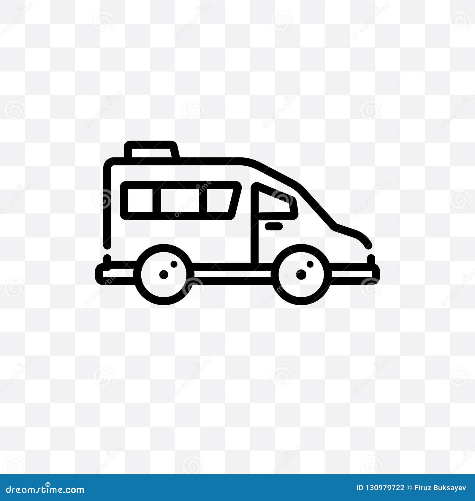 Airport Shuttle Vector Linear Icon Isolated on Transparent Background ...