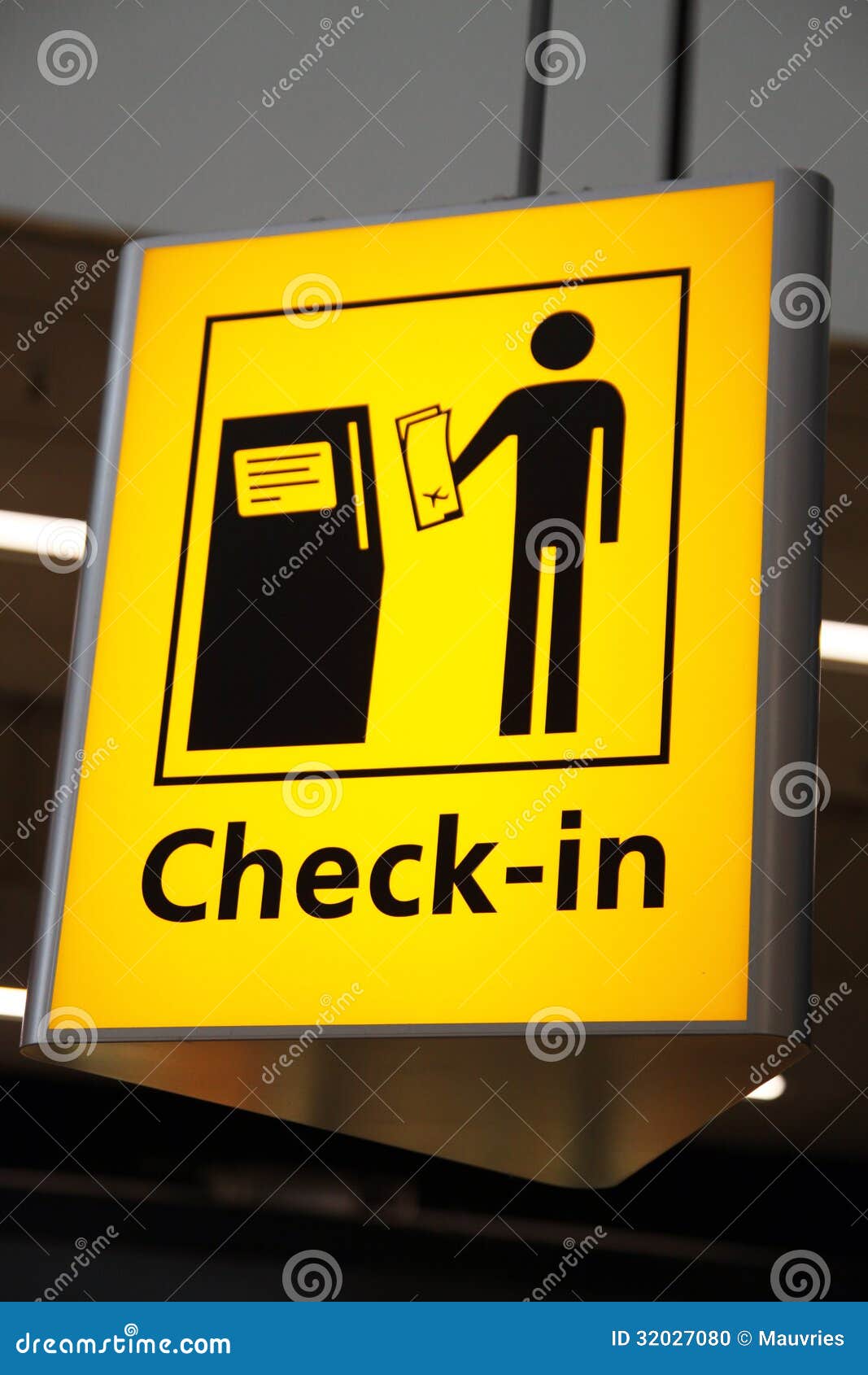 Airport sign stock photo. Image of checkin, yellow, airport - 32027080