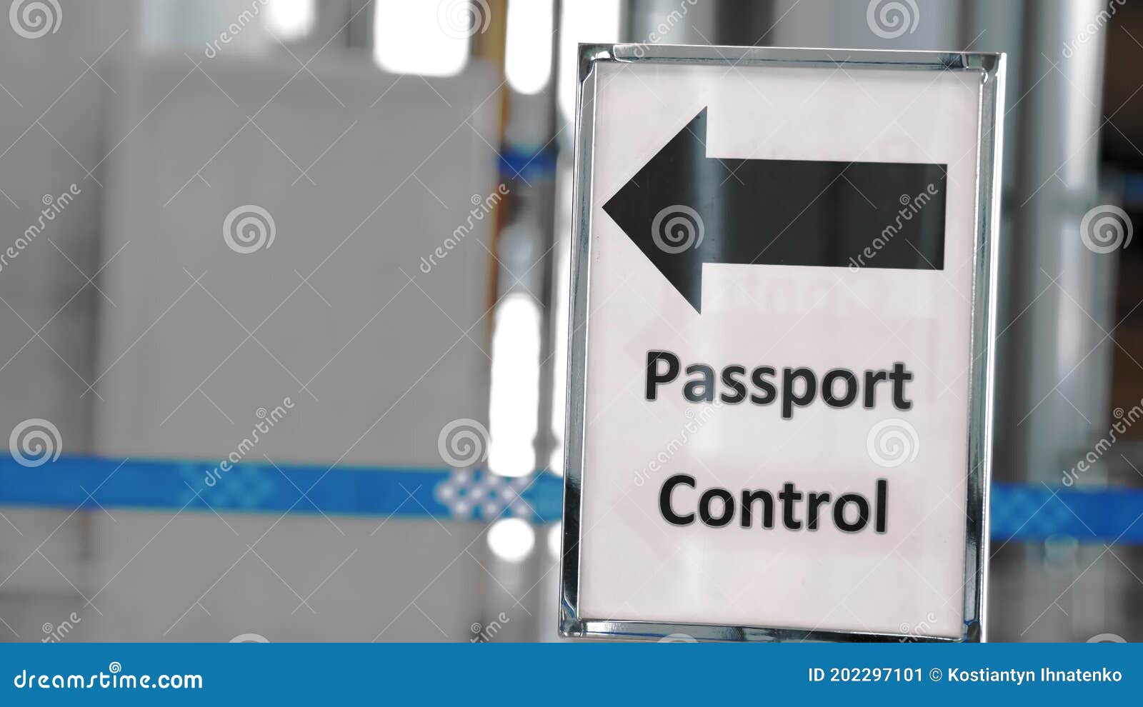 Airport Sign. Passport Control. Signpost at the Airport. Stock Video ...